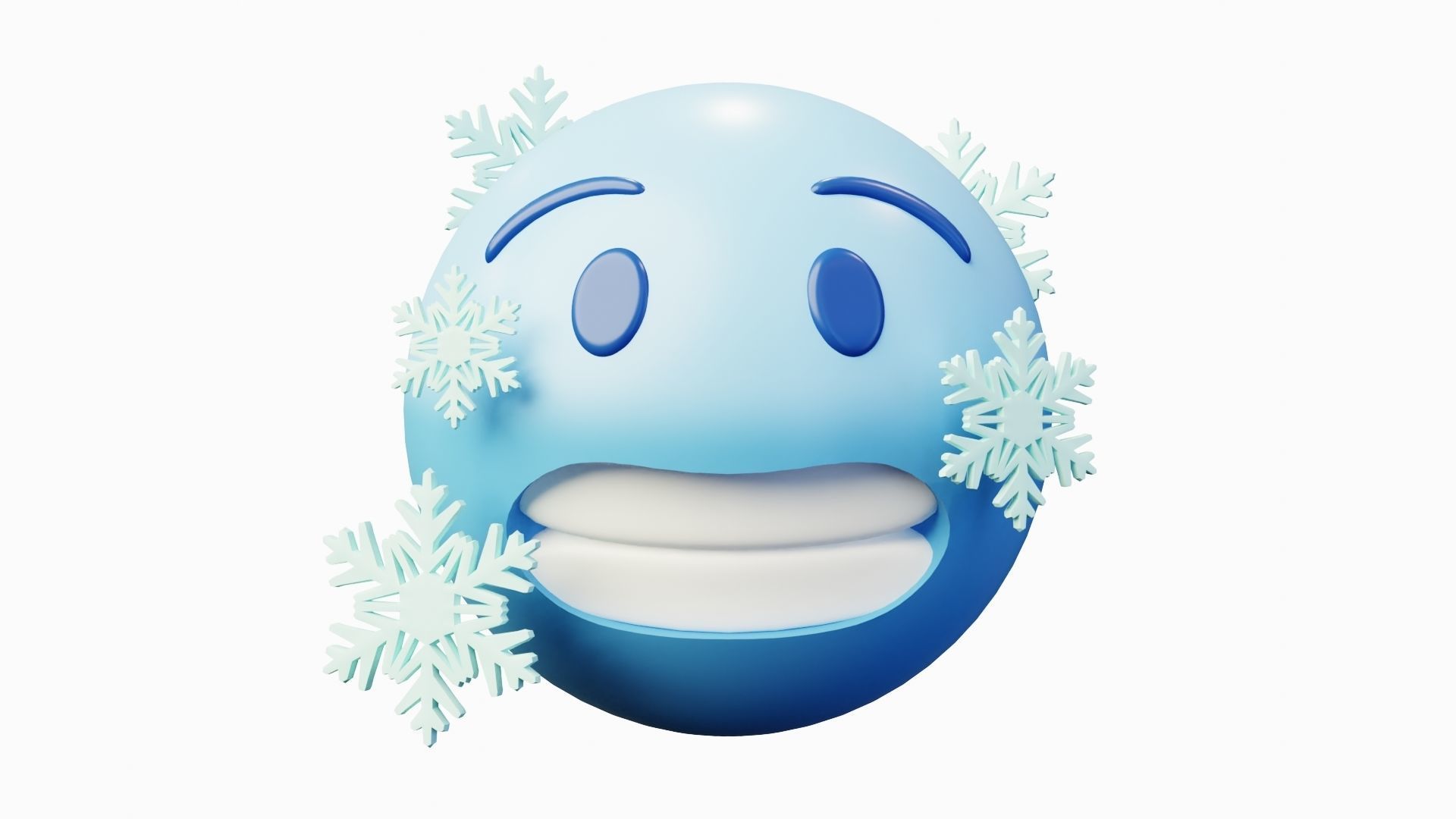 Freezing Cold Emoticon Emoji or Smiley 3D model animated rigged | CGTrader