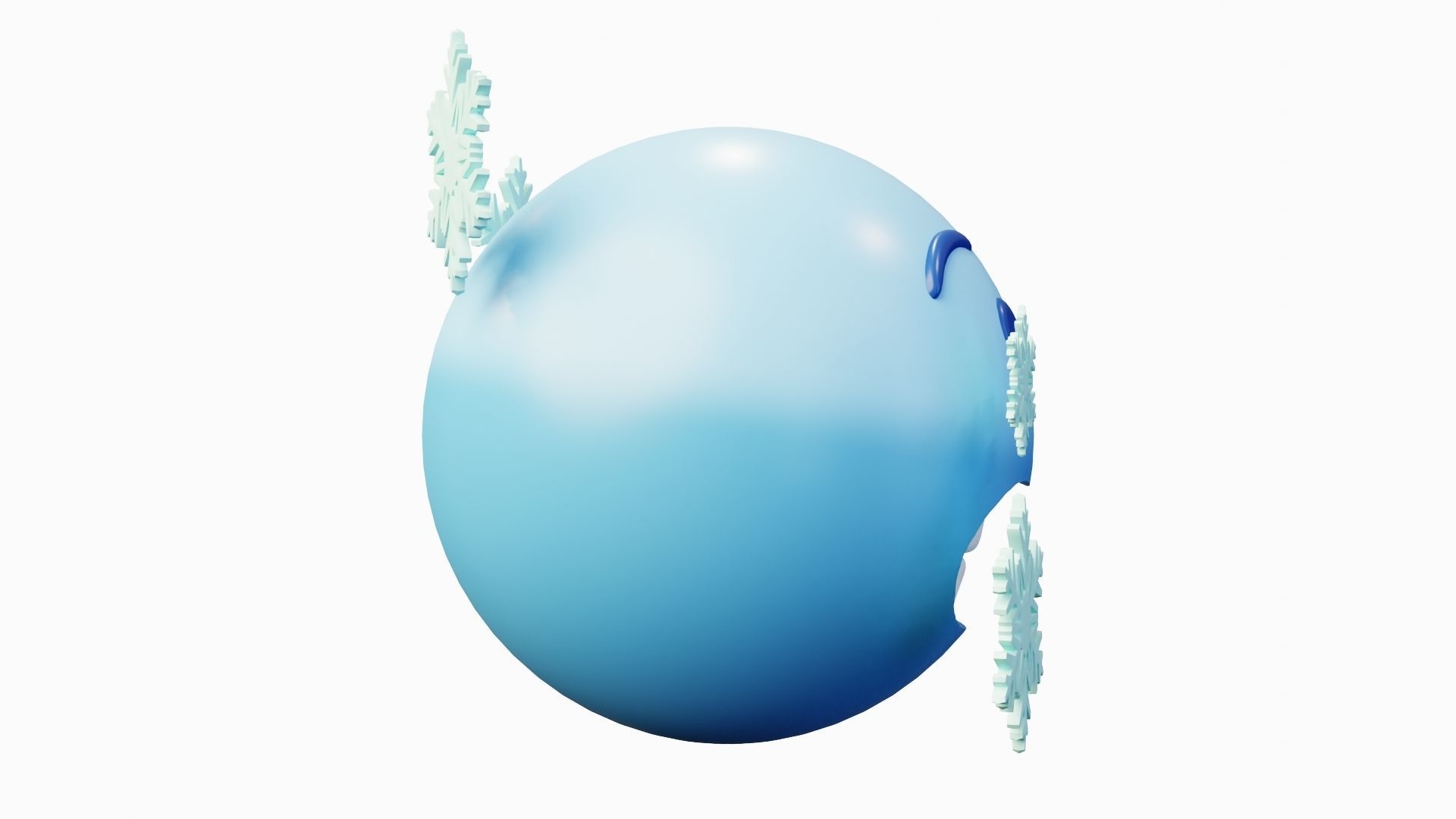 Freezing Cold Emoticon Emoji or Smiley 3D model animated rigged | CGTrader