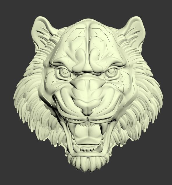 Tiger head 3D model 3D printable | CGTrader
