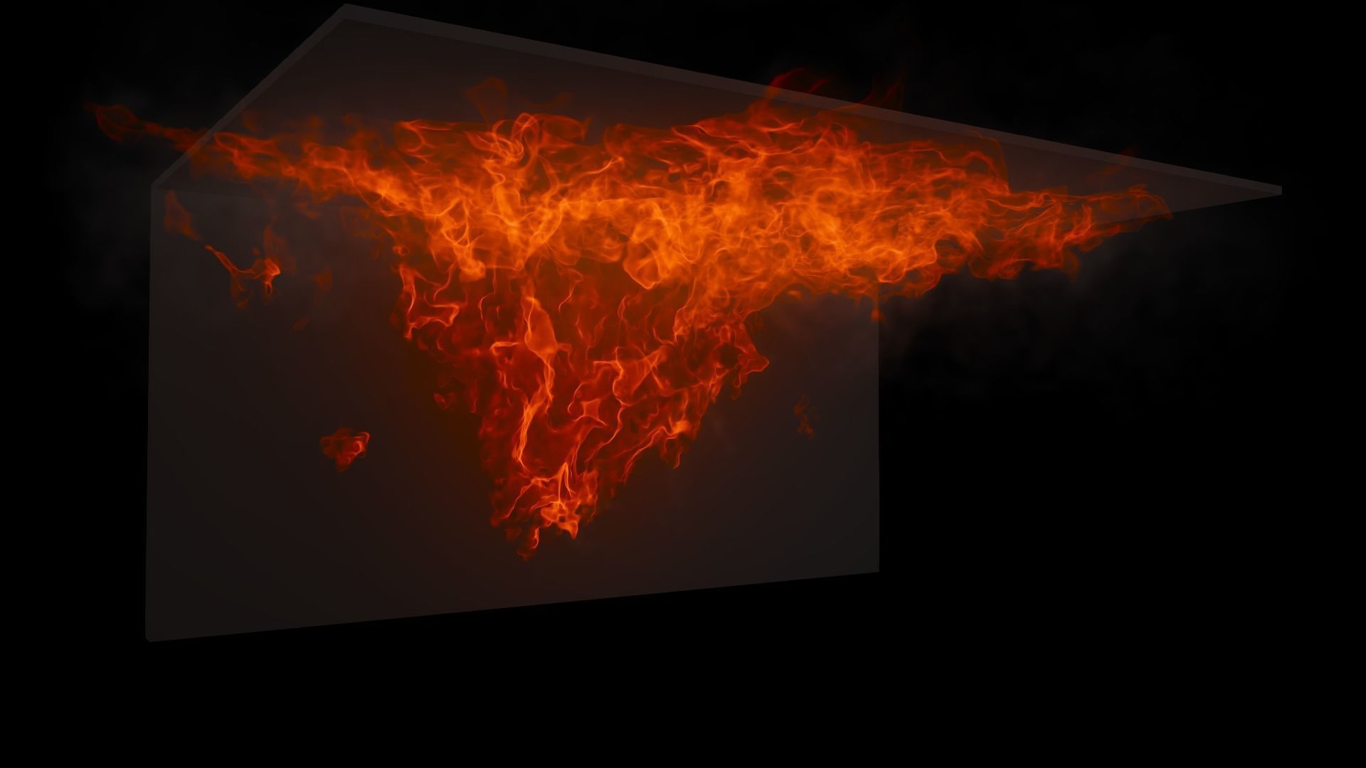 Burning ceiling and wall vdb 3D model animated | CGTrader