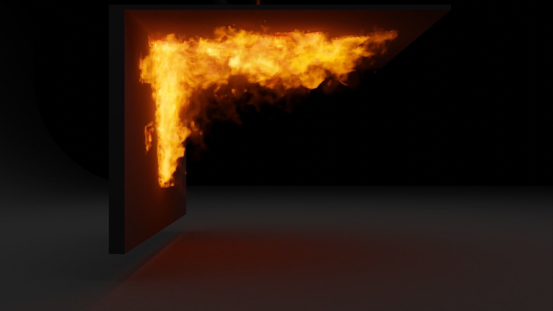 Burning ceiling and wall vdb 3D model animated | CGTrader