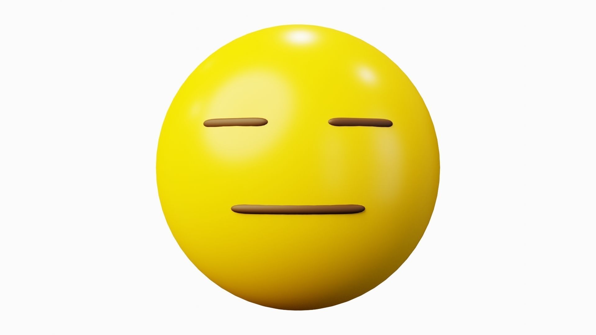 Expressionless Face Emoticon Emoji or Smiley 3D model animated rigged ...