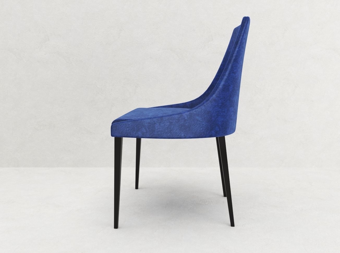 Chair Dam-blue velvet 3D model | CGTrader