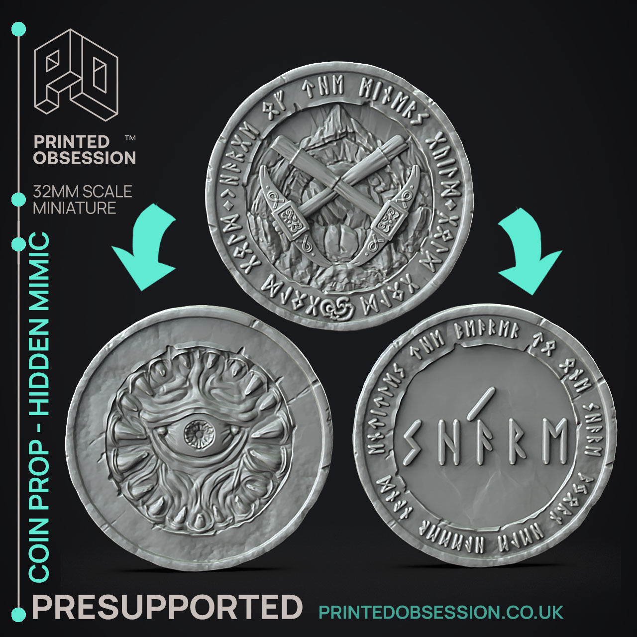 Coin Prop - 3D Printable TTRPG - PRESUPPORTED - 32mm Scale 3D model 3D ...