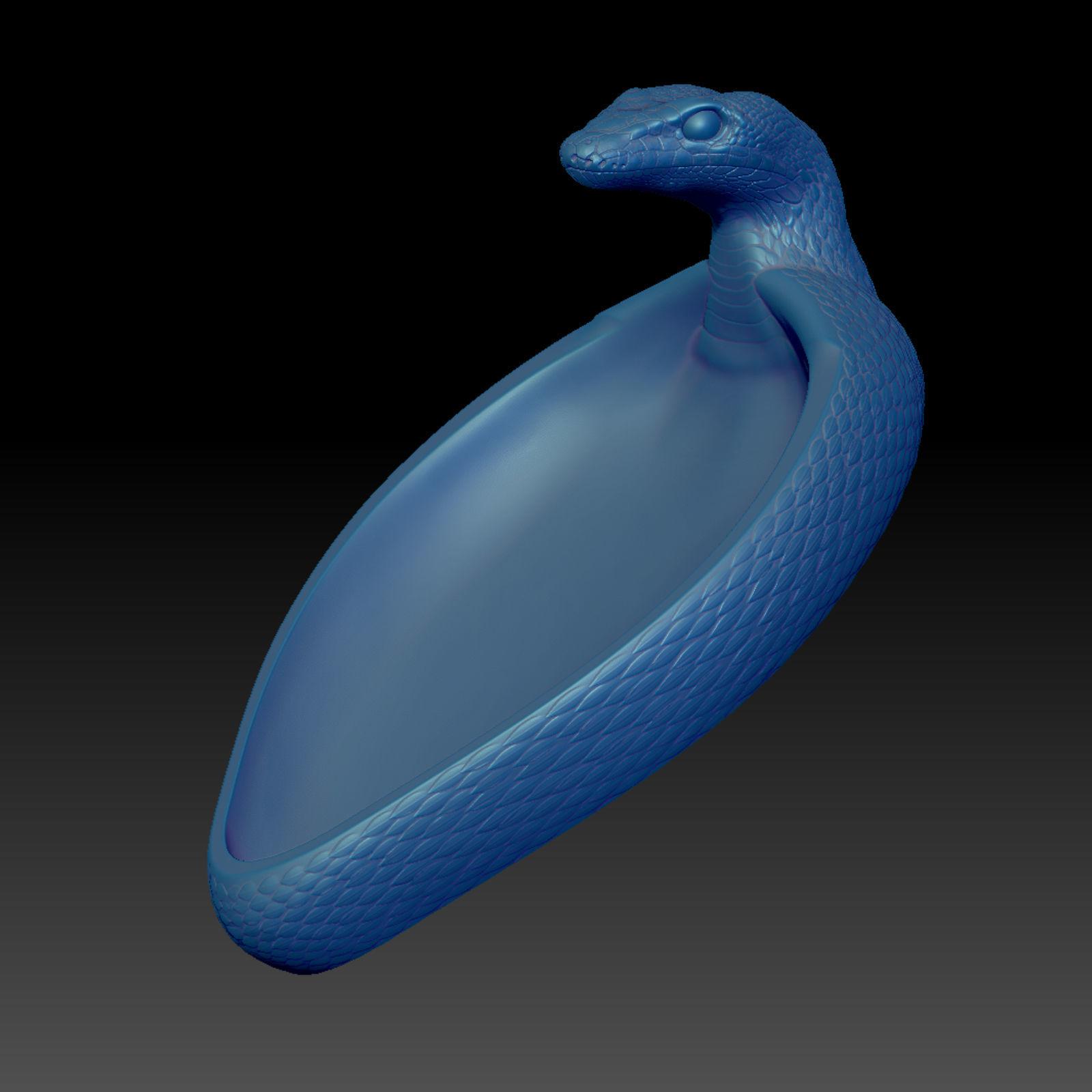 Snake-Bowl-Motif 3-Oval- STL-3D Print Model High-Polygon 3D model 3D ...