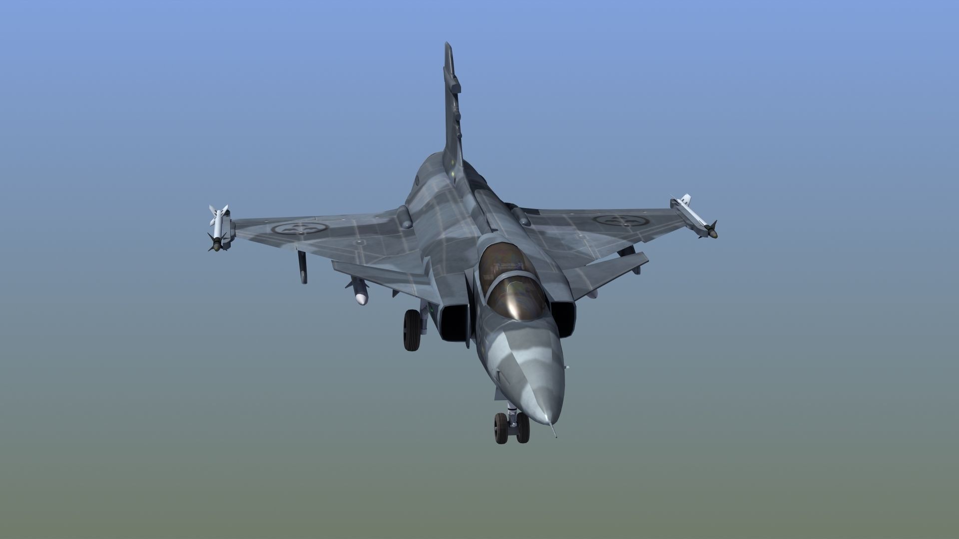 3D model JAS 39 Gripen VR / AR / low-poly | CGTrader