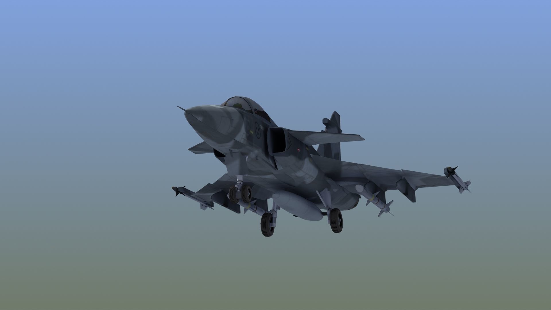 3D model JAS 39 Gripen VR / AR / low-poly | CGTrader