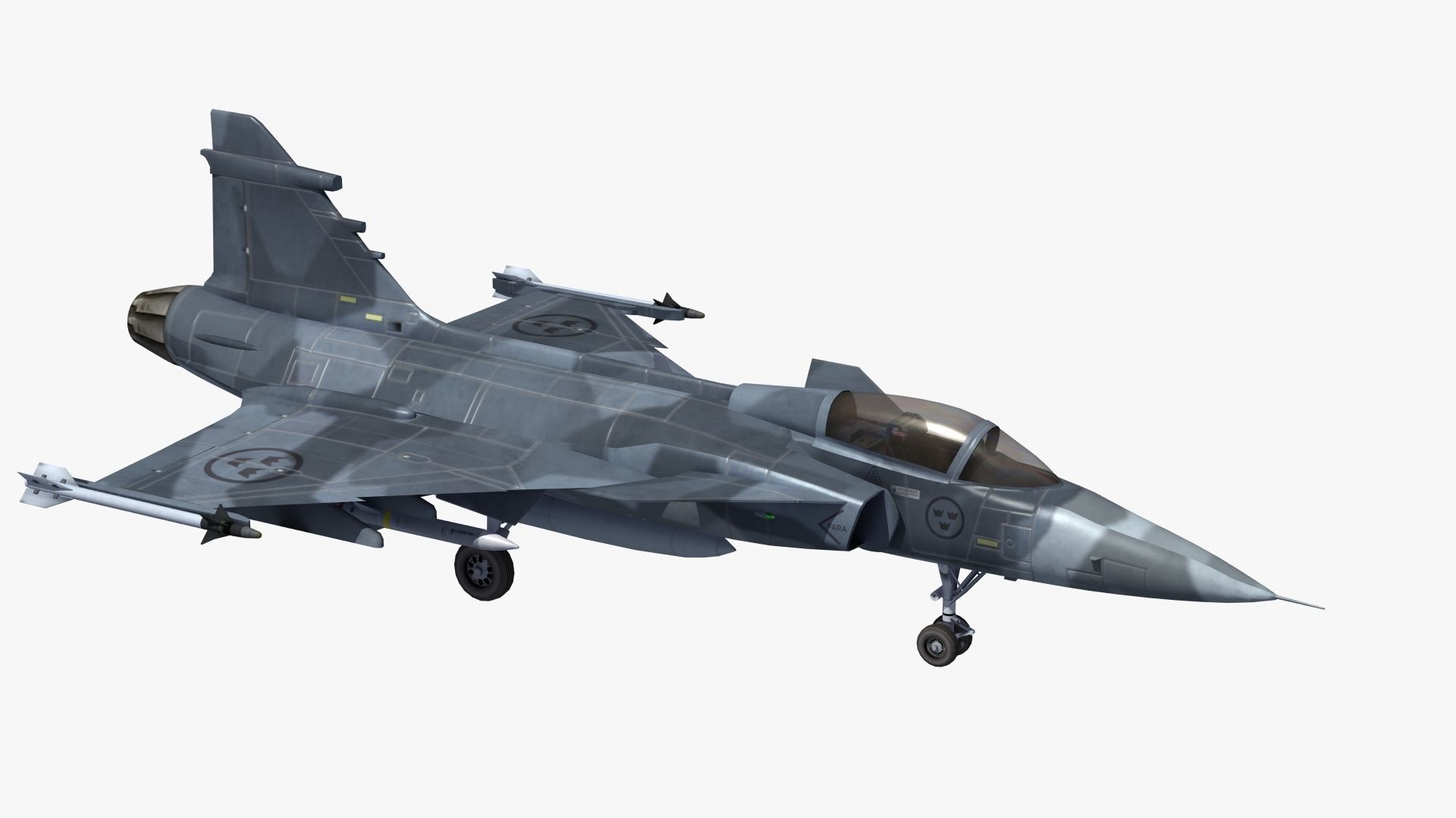 3D model JAS 39 Gripen VR / AR / low-poly | CGTrader