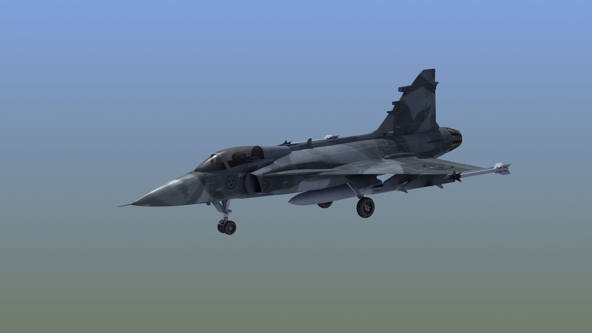 3D model JAS 39 Gripen VR / AR / low-poly | CGTrader
