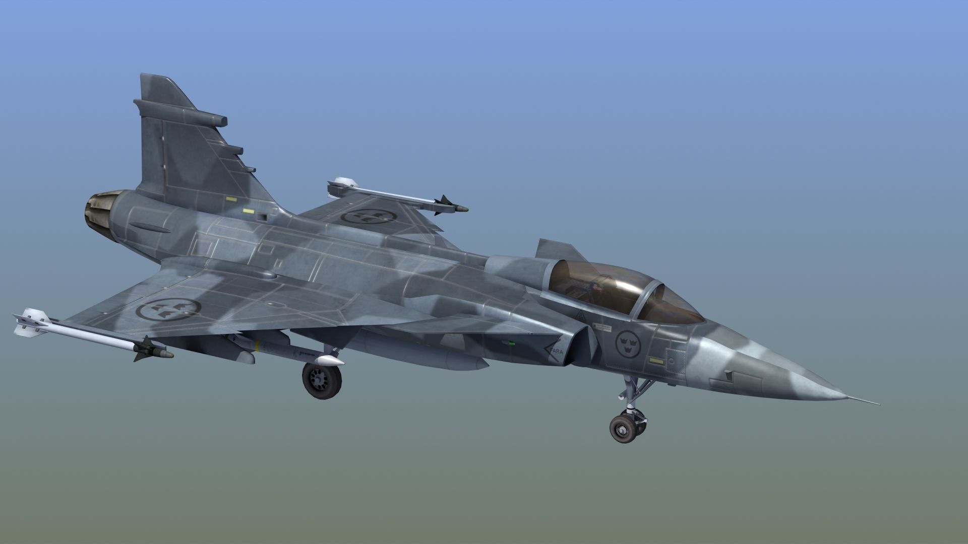 3D model JAS 39 Gripen VR / AR / low-poly | CGTrader