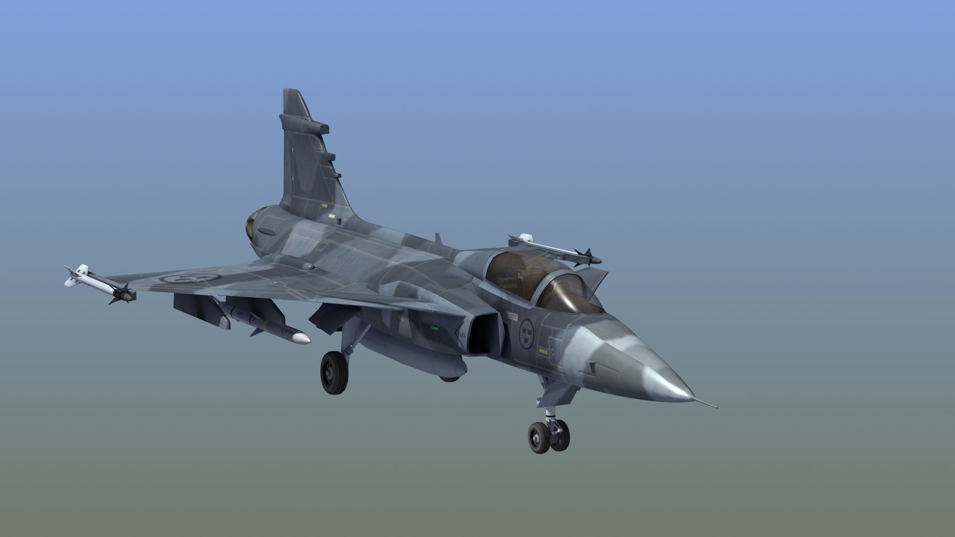 3D model JAS 39 Gripen VR / AR / low-poly | CGTrader