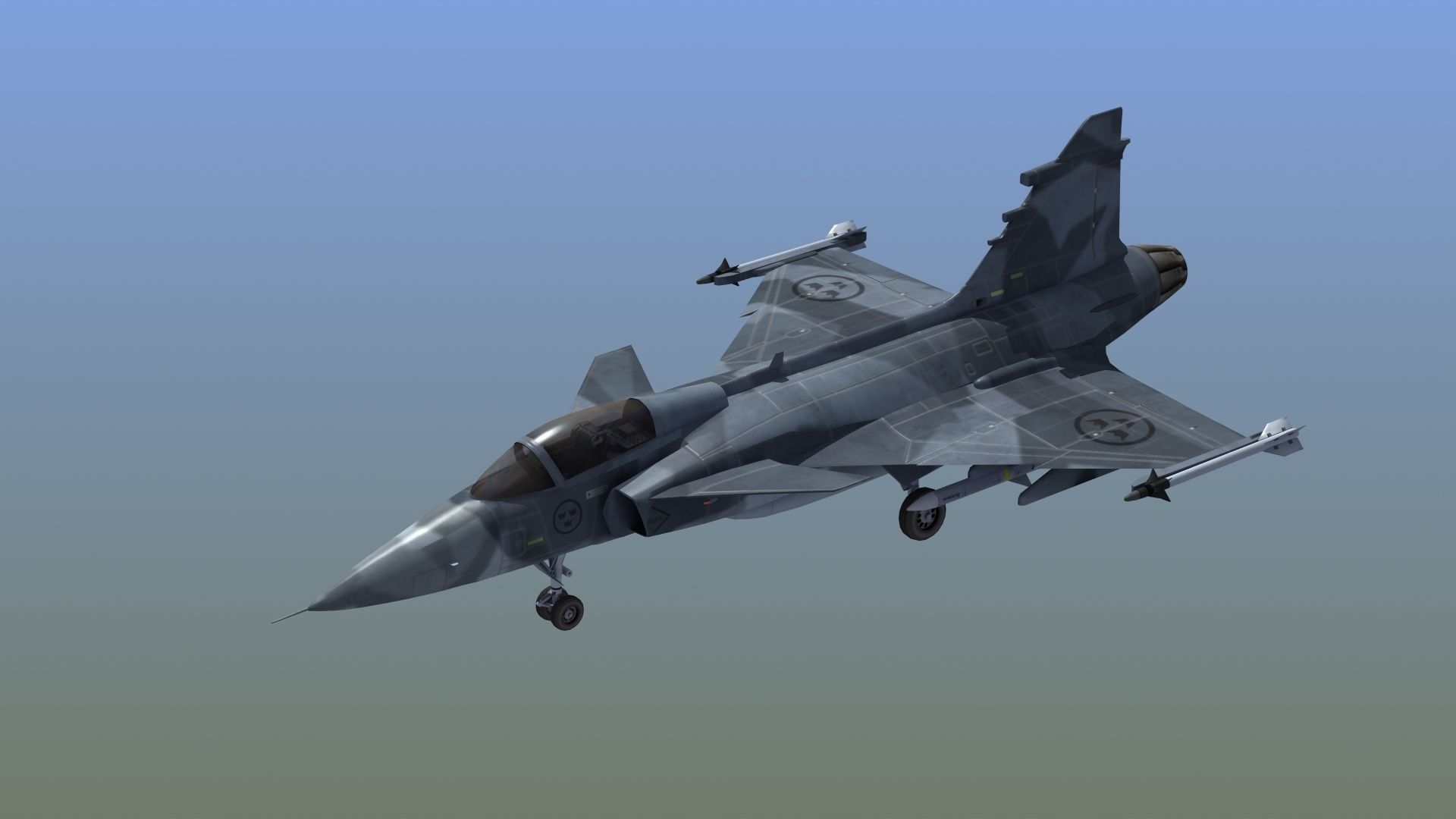 3D model JAS 39 Gripen VR / AR / low-poly | CGTrader