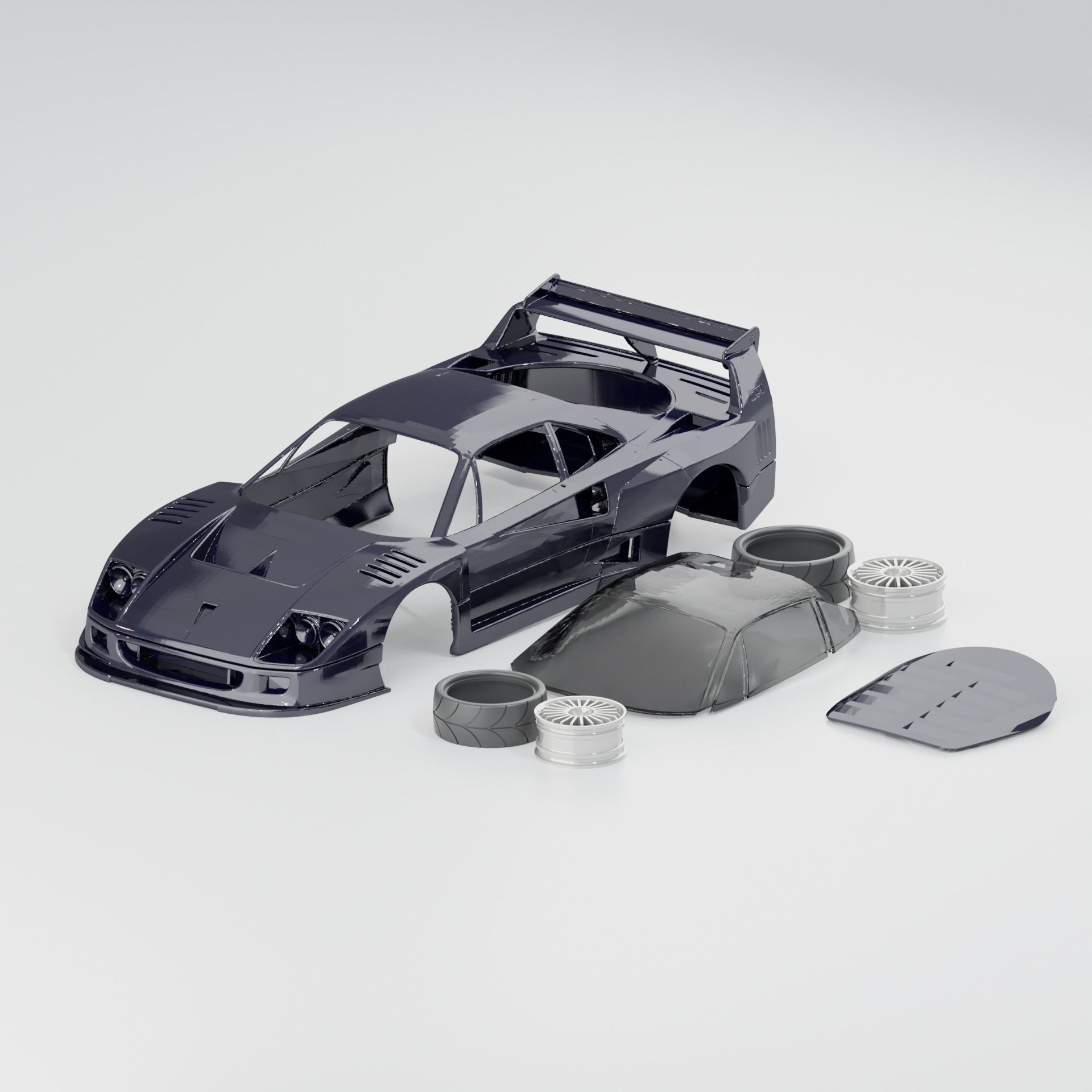 RC Car Body Ferrari F40 3D model 3D printable | CGTrader