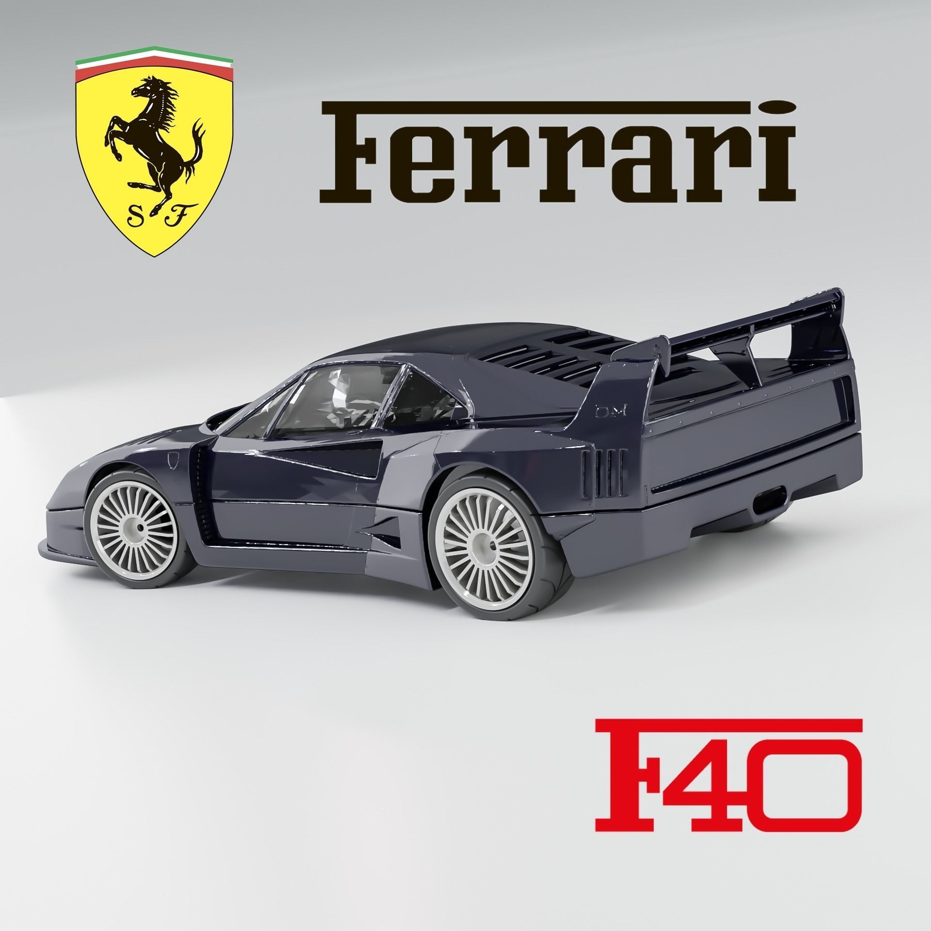 RC Car Body Ferrari F40 3D model 3D printable | CGTrader
