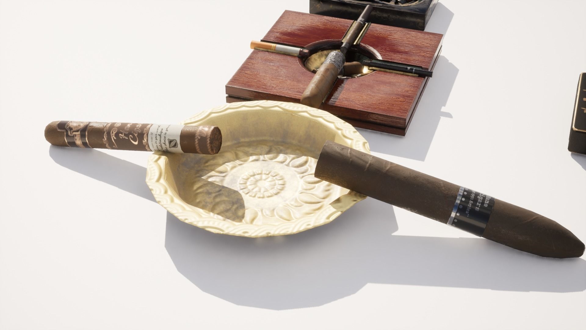 3D model Smoke Pack - Cigars Cigarettes Ashtrays and Zippo - 20 Model ...