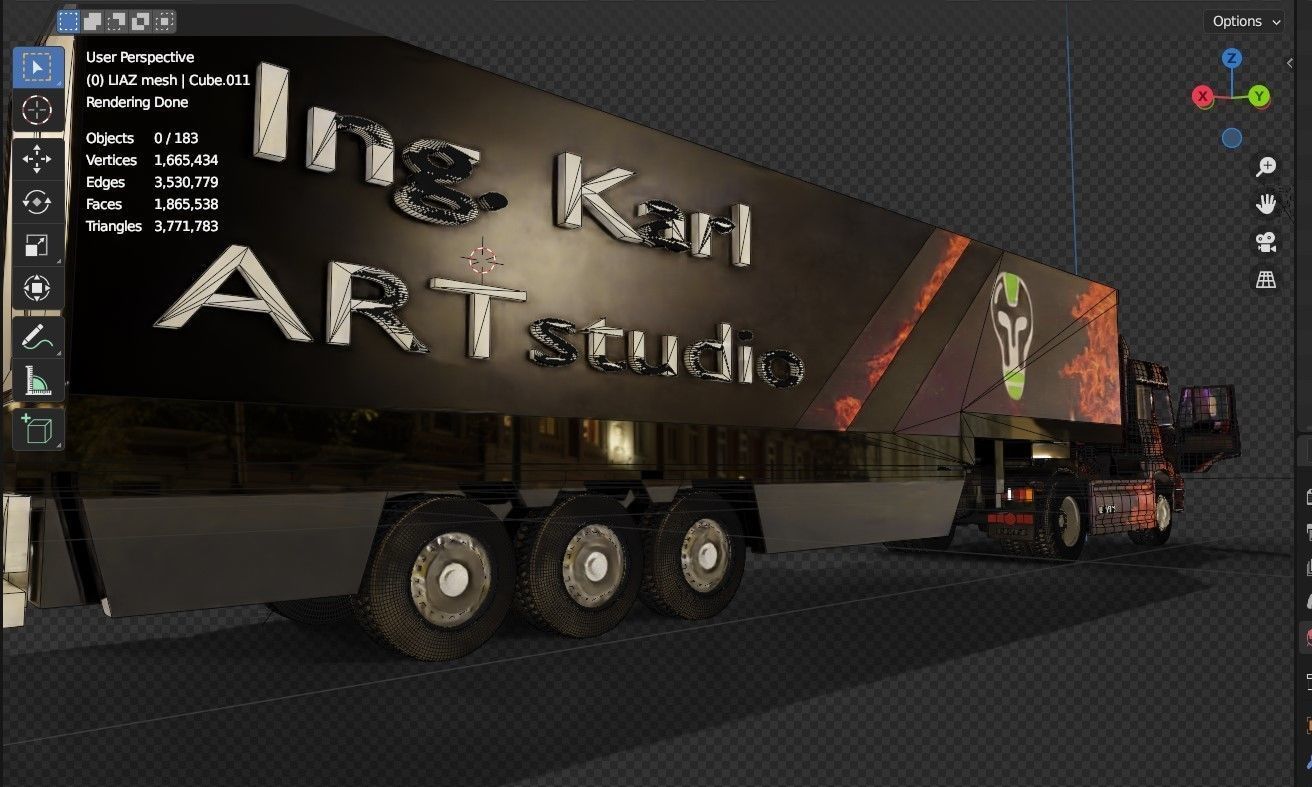 LIAZ 300 Truck with Trailer 3D model animated rigged | CGTrader