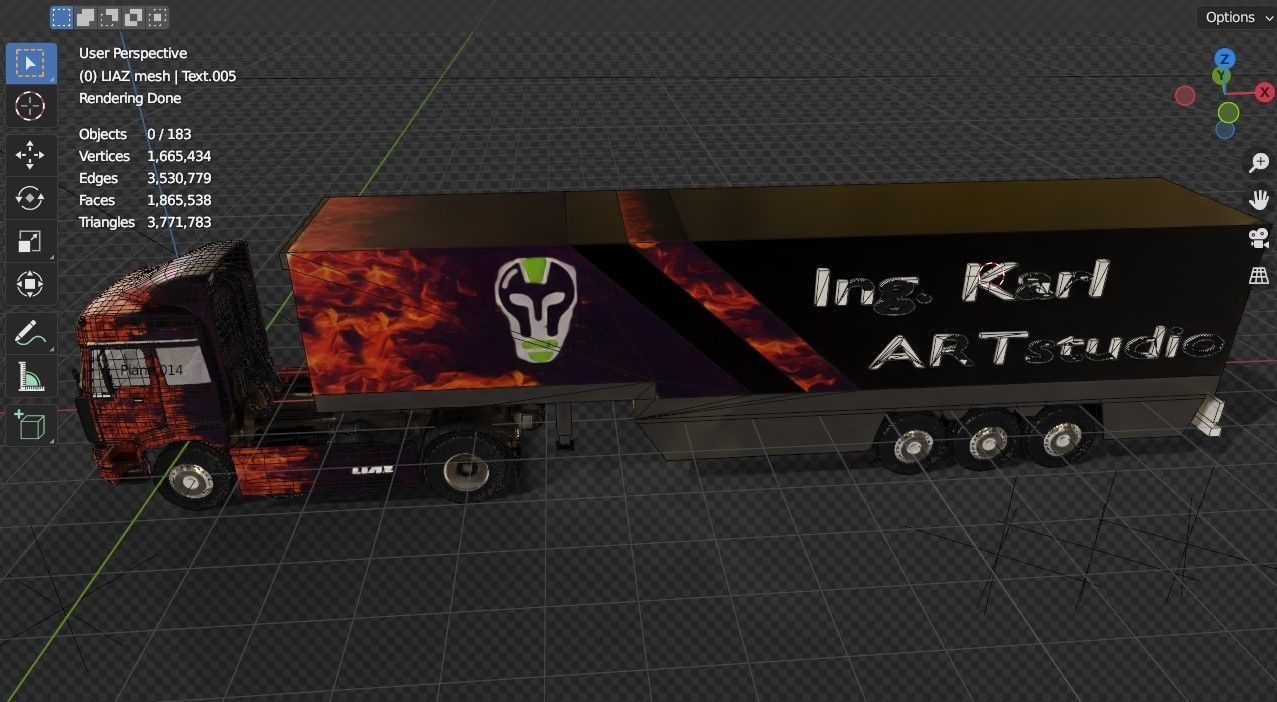 LIAZ 300 Truck with Trailer 3D model animated rigged | CGTrader