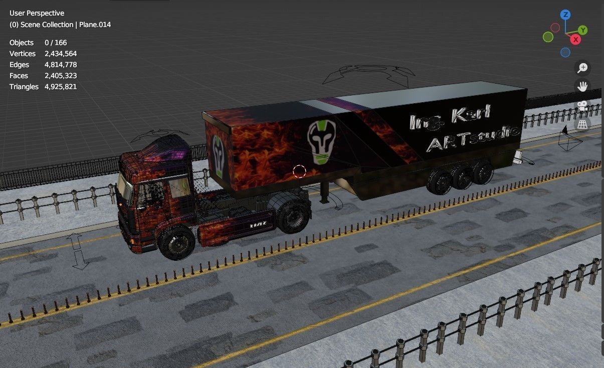 LIAZ 300 Truck with Trailer 3D model animated rigged | CGTrader