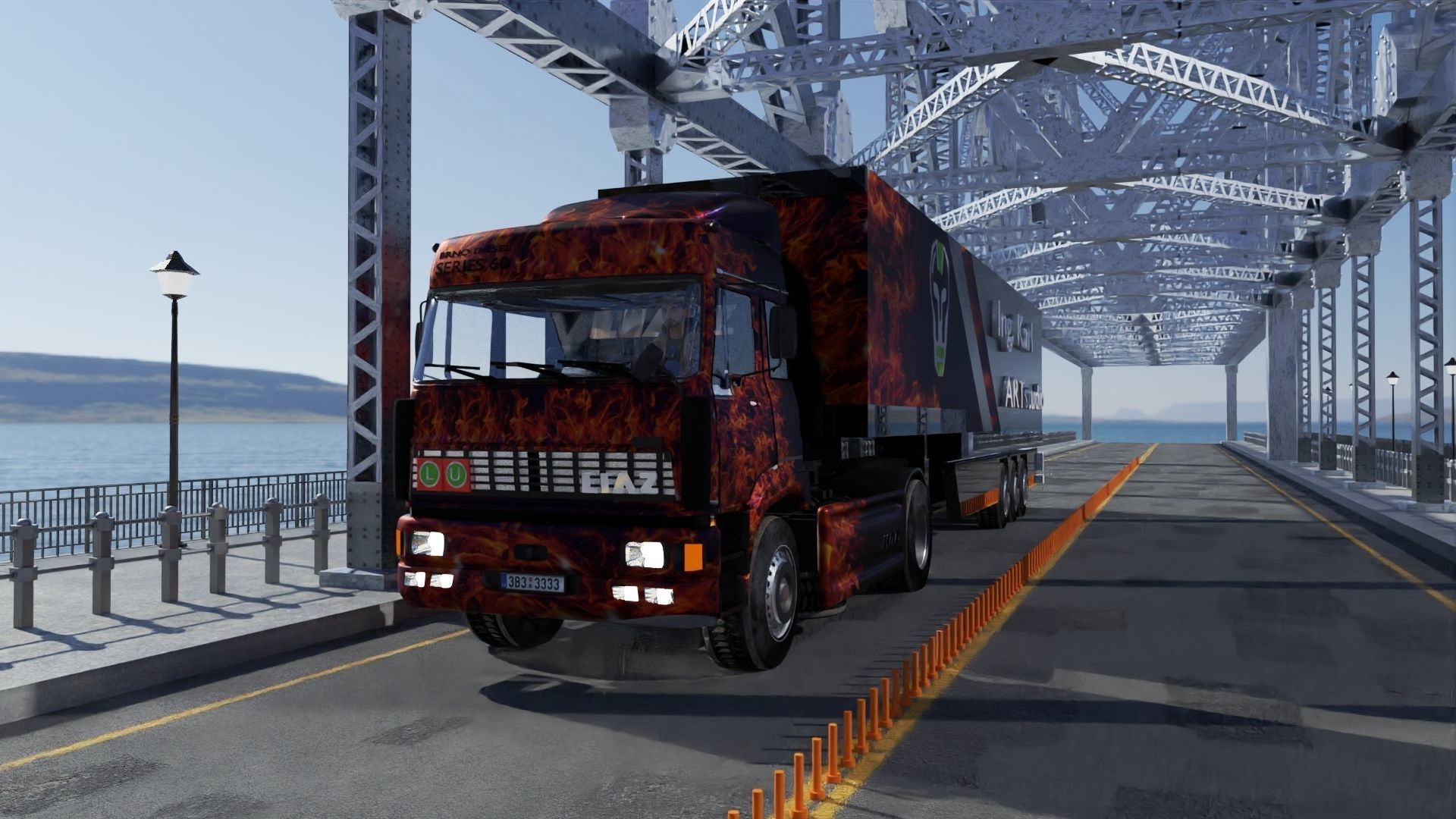 LIAZ 300 Truck with Trailer 3D model animated rigged | CGTrader