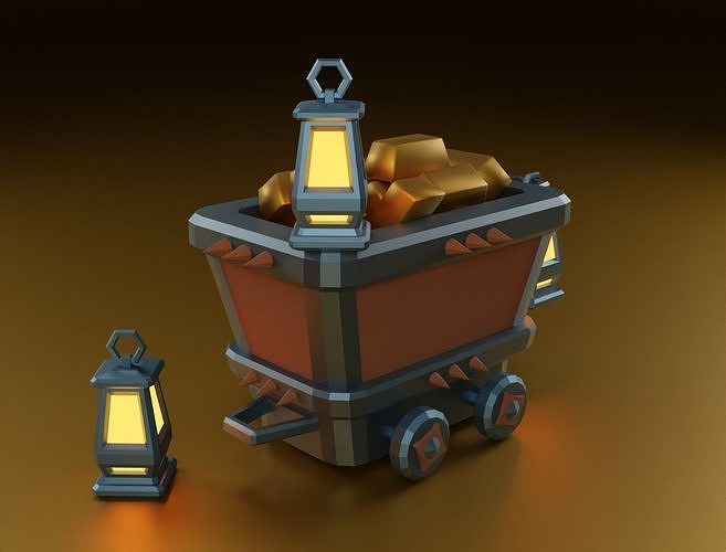 3D model Mining cart 3D model VR / AR / low-poly | CGTrader