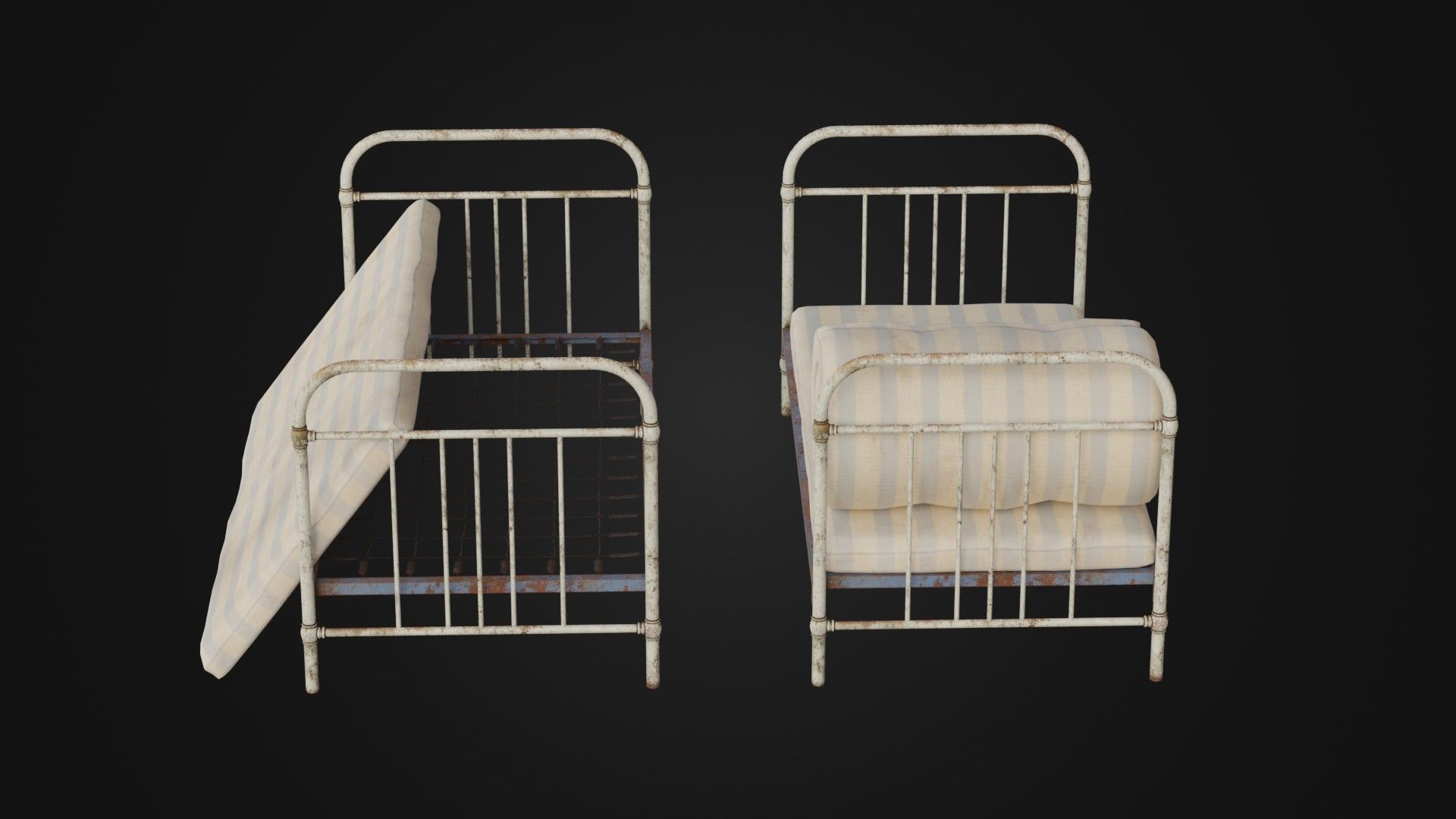 3D model Soviet Hospital Bed with Mattress VR / AR / low-poly | CGTrader