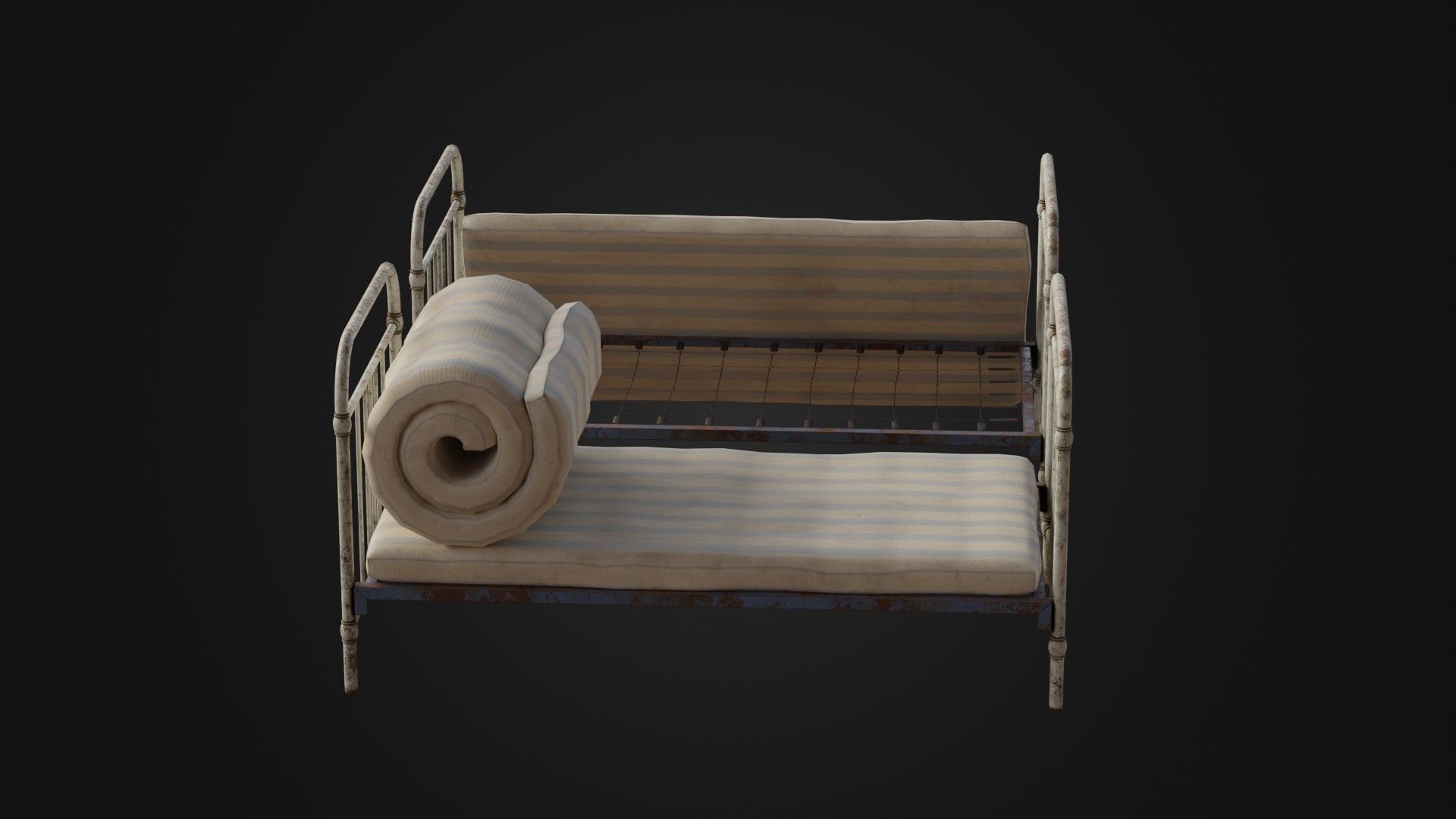 3D model Soviet Hospital Bed with Mattress VR / AR / low-poly | CGTrader