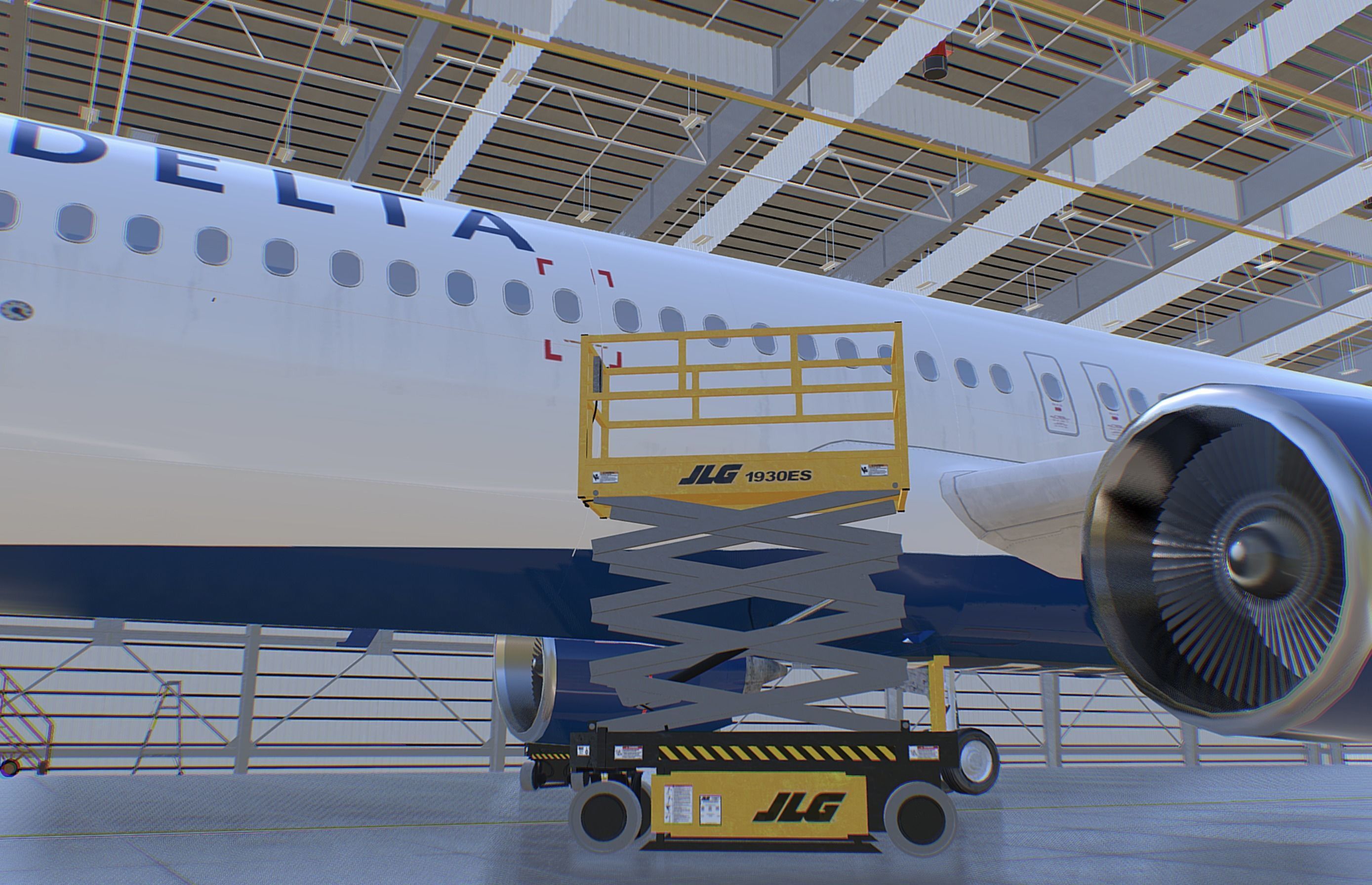 3D model Delta Airlines Maintenance Hangar A321Neo VR / AR / low-poly ...