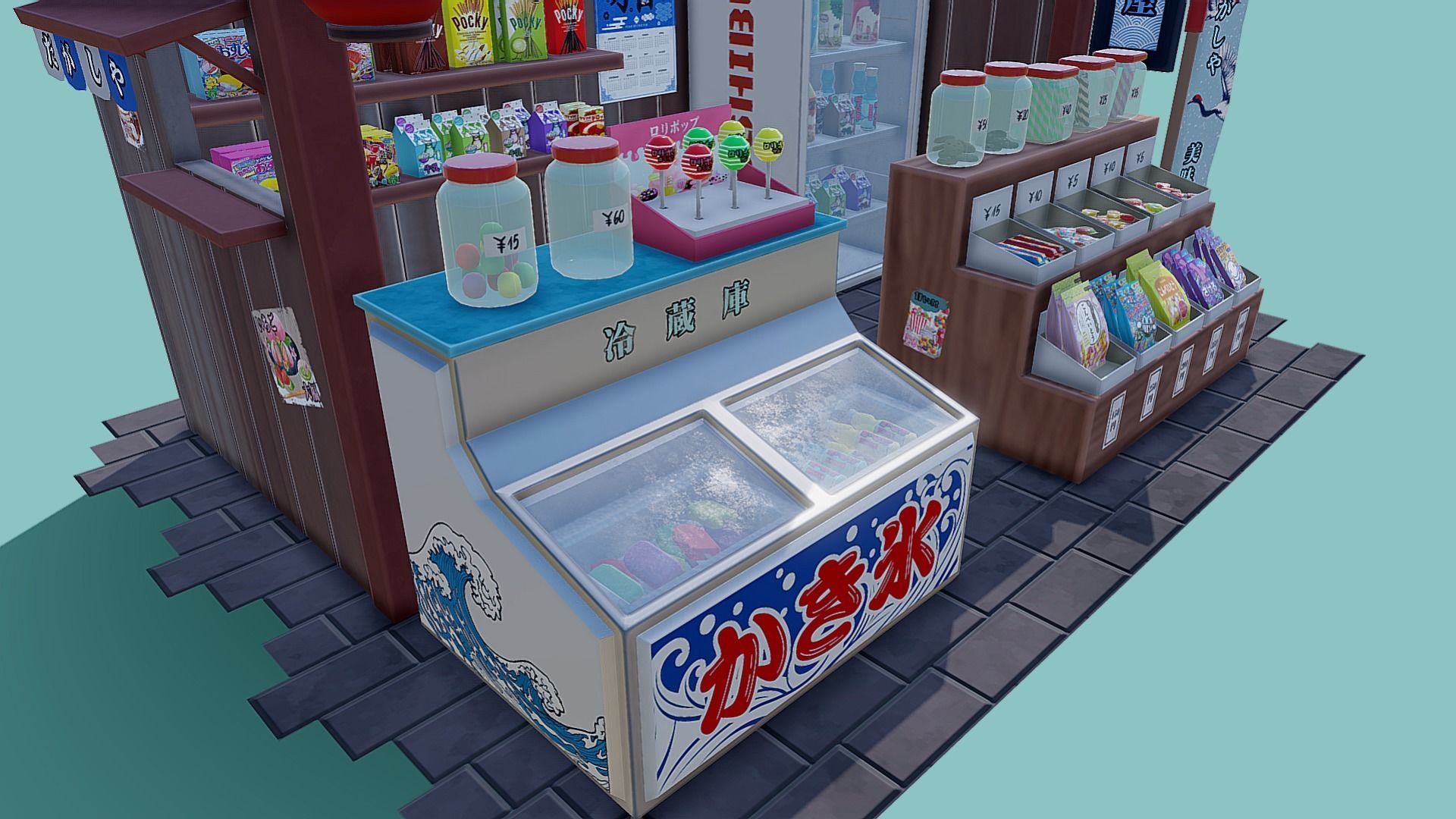 3D model Japanese Sweet Store VR / AR / low-poly | CGTrader