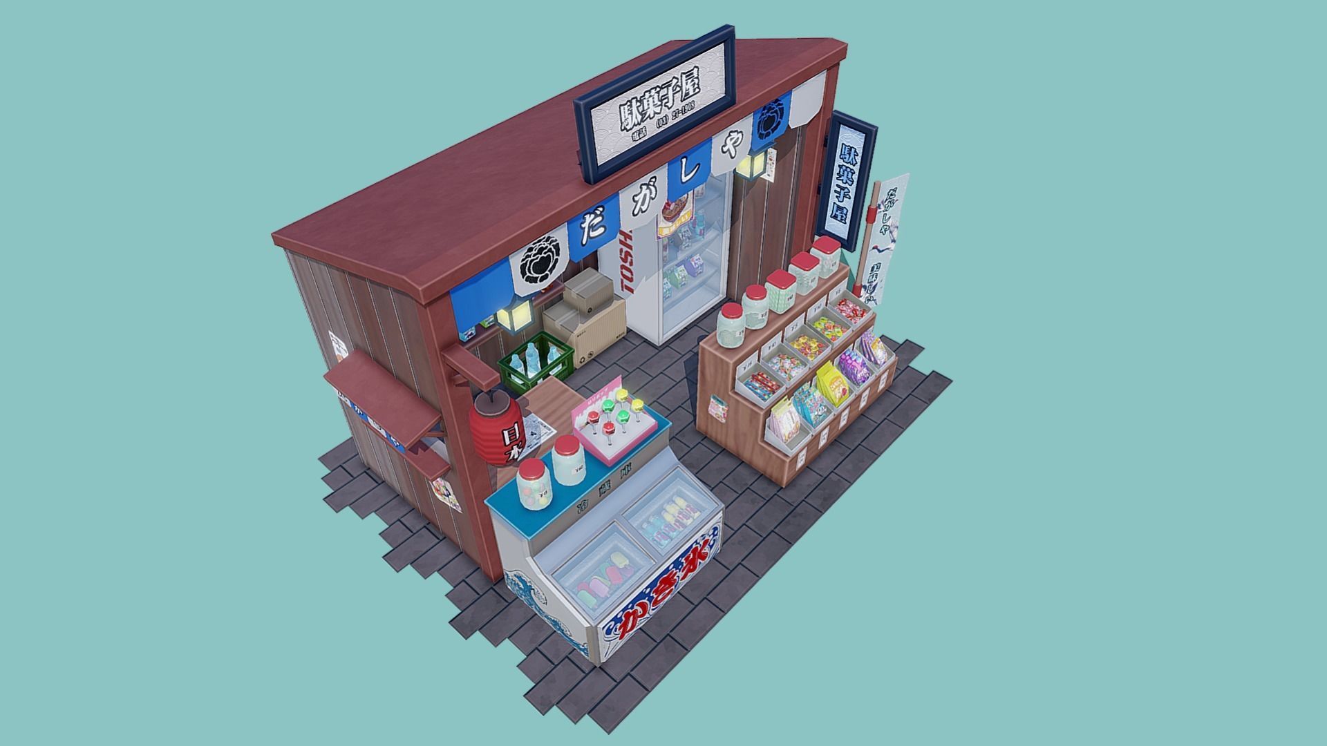 3D model Japanese Sweet Store VR / AR / low-poly | CGTrader