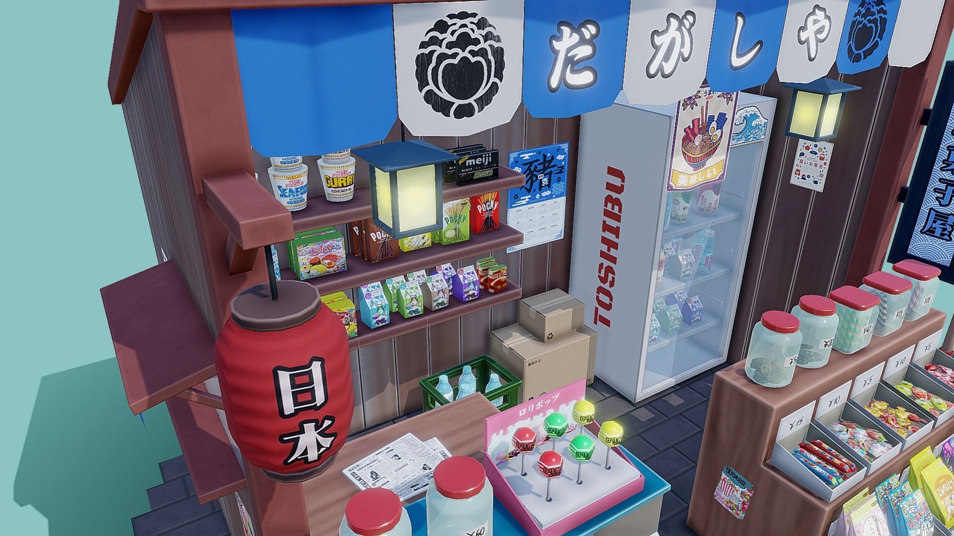 3D model Japanese Sweet Store VR / AR / low-poly | CGTrader