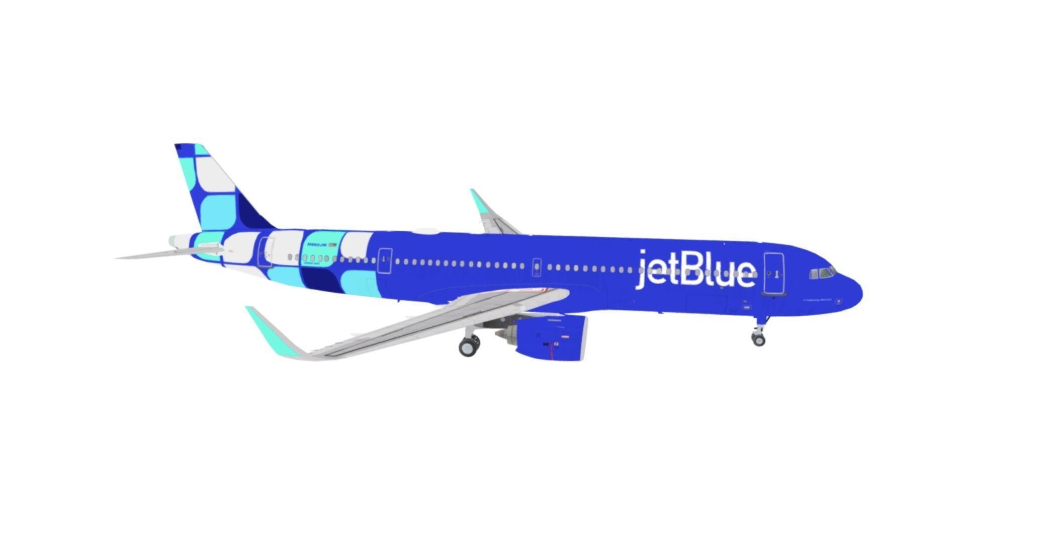 3D model Airbus A321neo jetBlue Airways New Livery VR / AR / low-poly ...