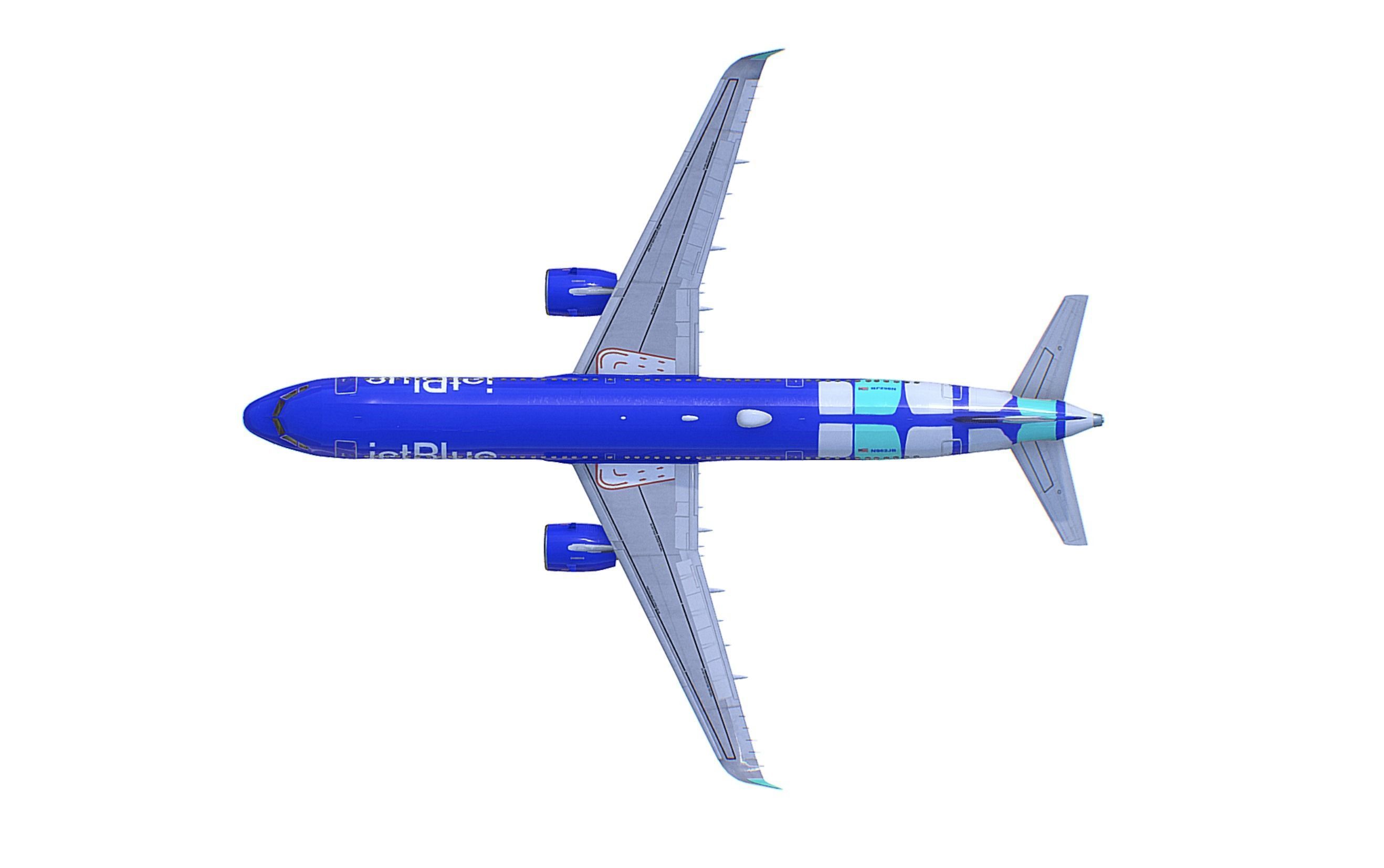 3D model Airbus A321neo jetBlue Airways New Livery VR / AR / low-poly ...