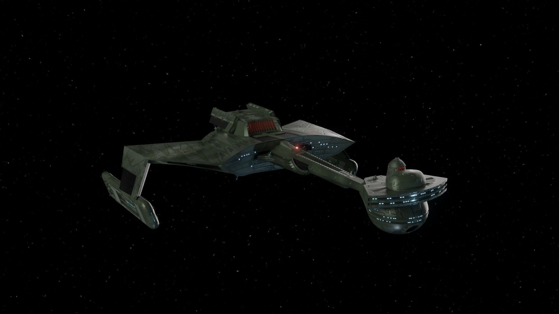 3D model Kling K-Tinga Battlecruiser from Star Trek VR / AR / low-poly ...