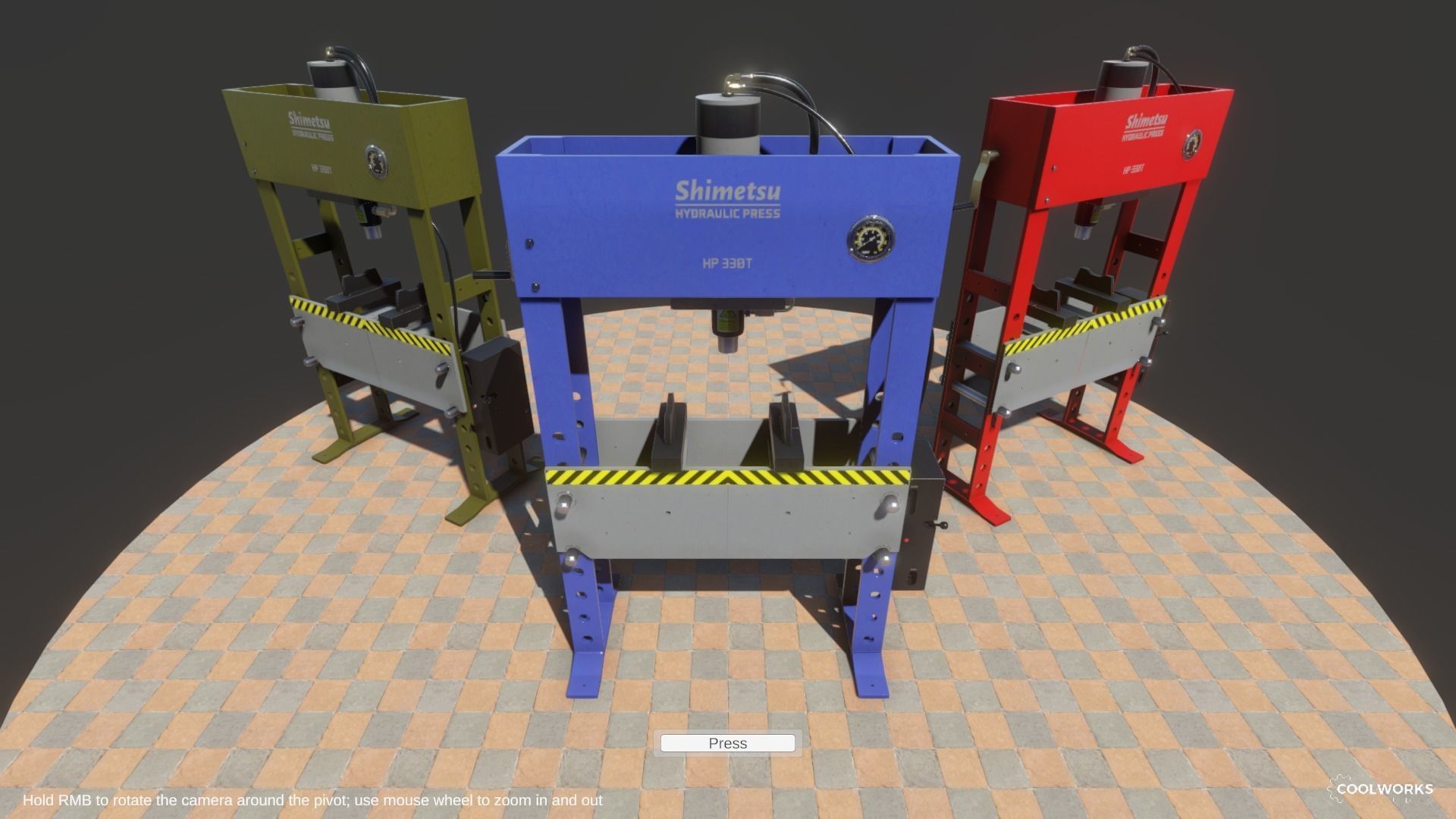 3D model Hydraulic Press Set VR / AR / low-poly | CGTrader