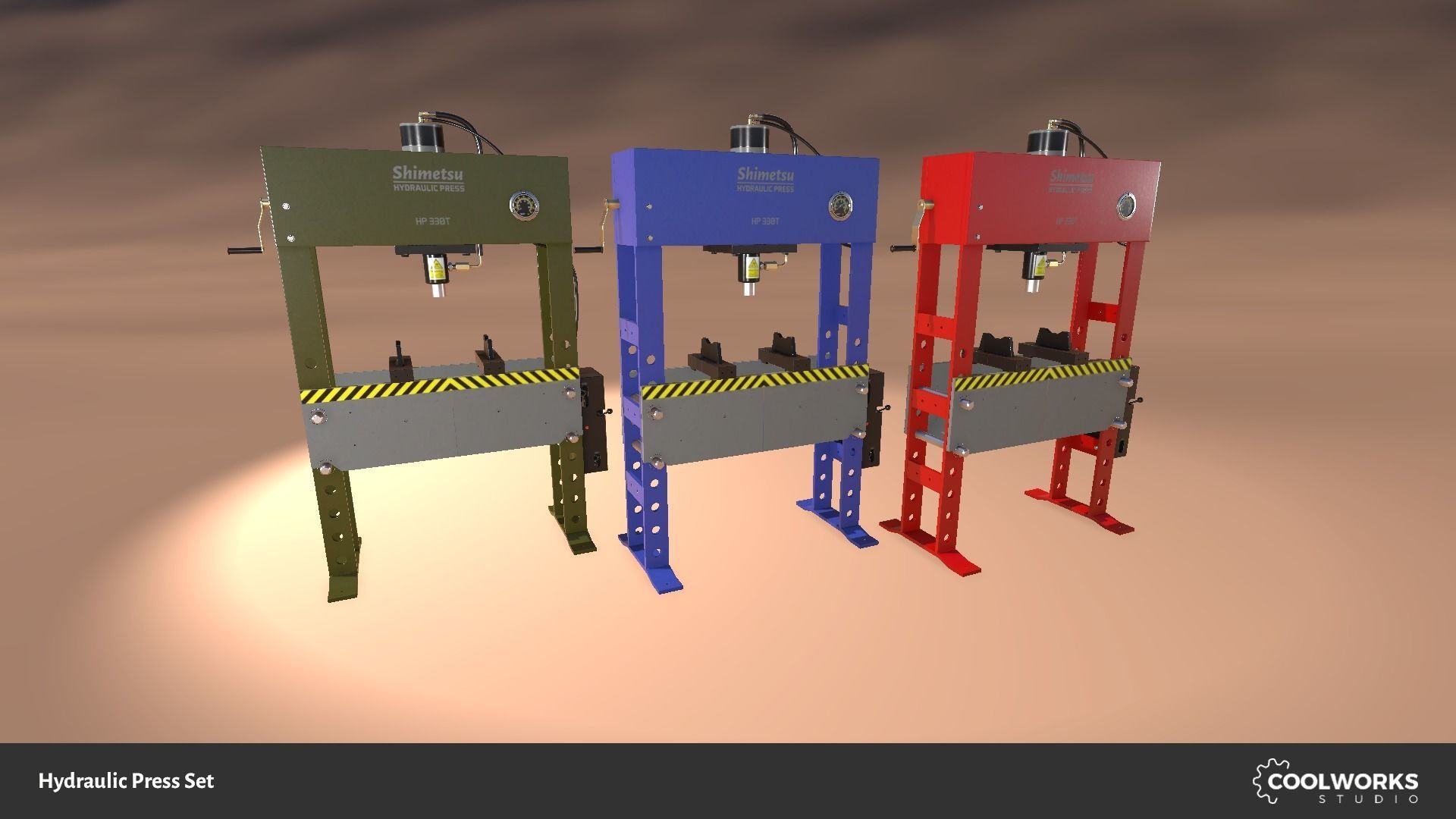 3D model Hydraulic Press Set VR / AR / low-poly | CGTrader