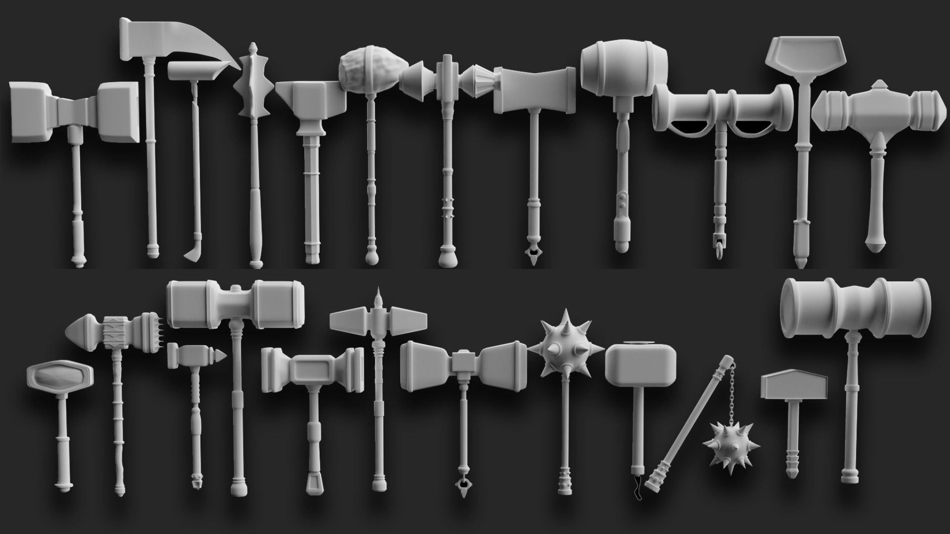 3D model 50 Hammer Pack stl fbx obj VR / AR / low-poly | CGTrader