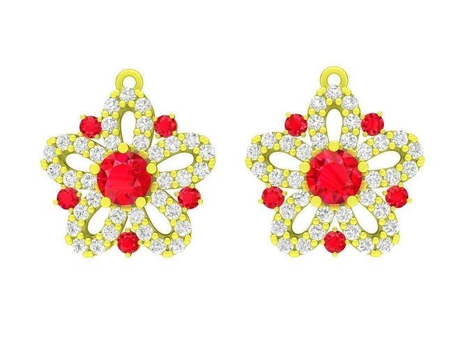5931 diamond flower for earrings 3D model 3D printable | CGTrader