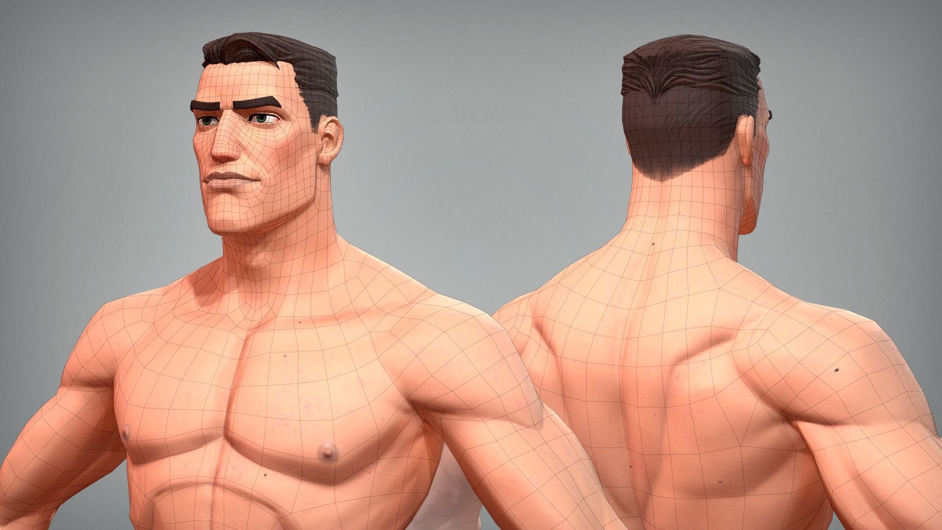 3D model Cartoon male character Stan game ready VR / AR / low-poly ...