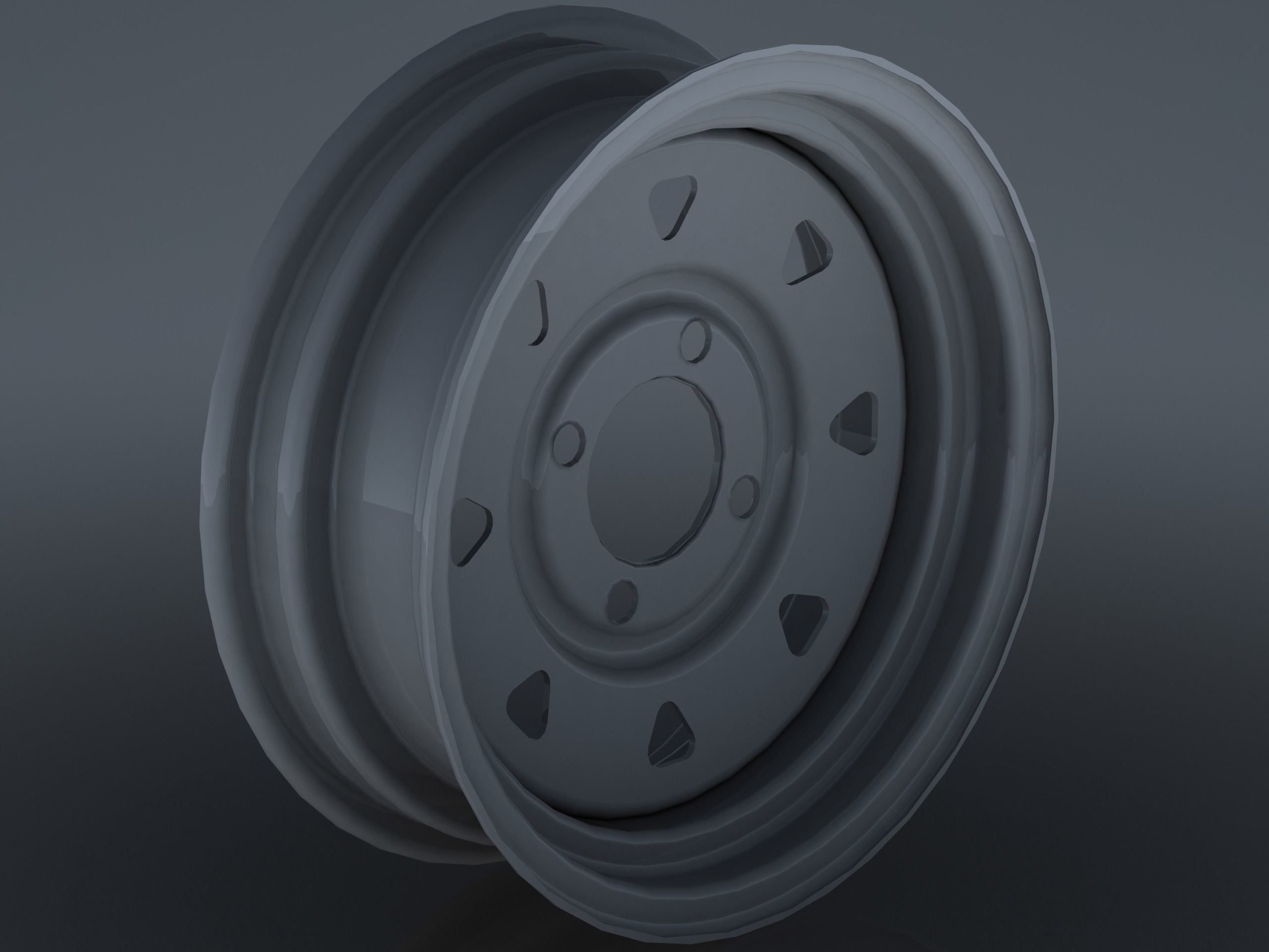 12 inch x 4 inch Trailer Wheel 3D model rigged | CGTrader