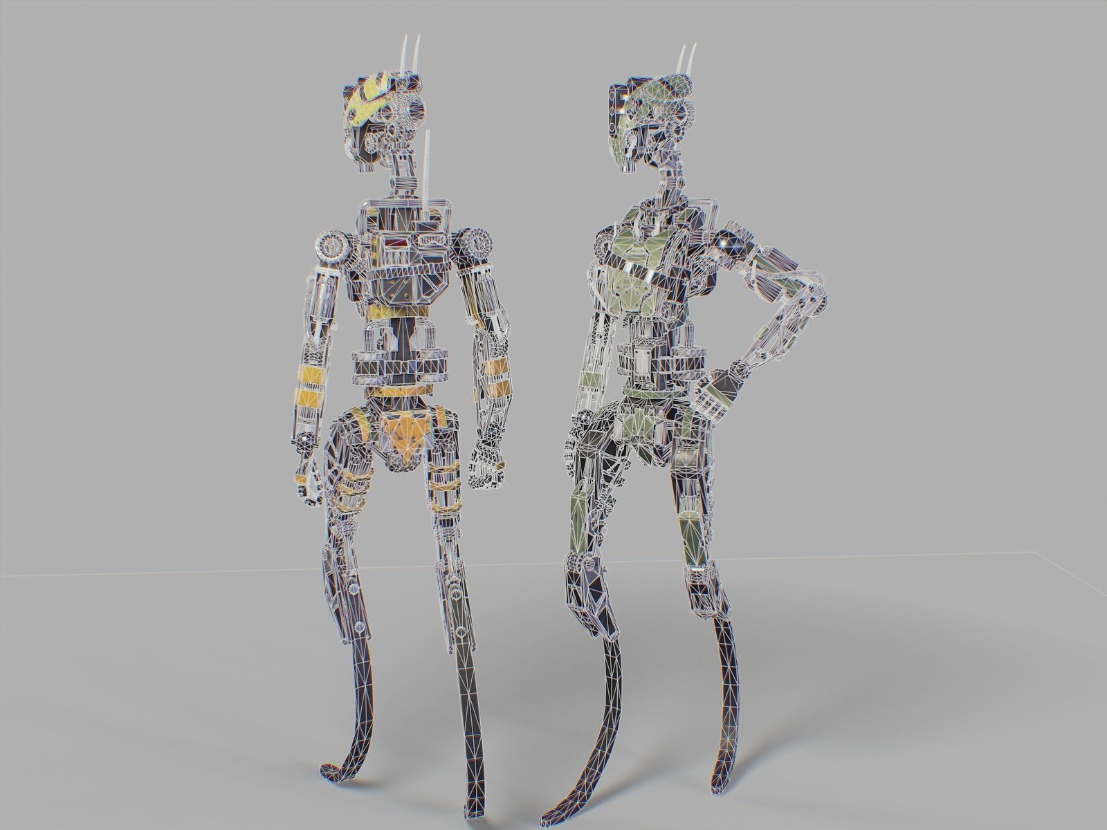 3D model Scout robot character Unity UE gameready lowpoly model VR / AR ...