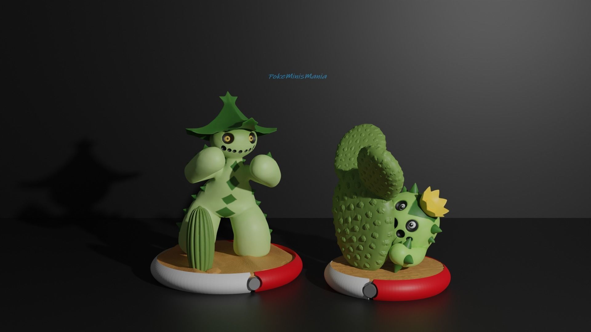 Cacnea and Cacturne pokemon 3D print model 3D model 3D printable | CGTrader