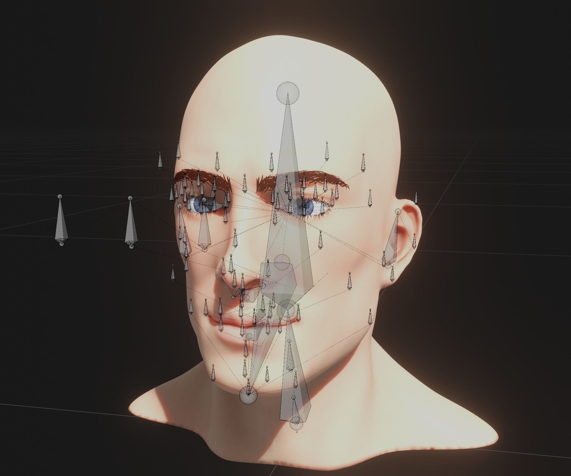 3D model Realistic Male Head 3D Model Animated with Facial Expressions ...