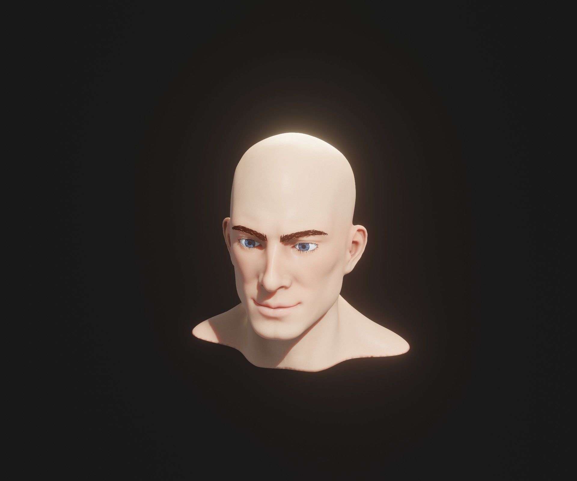 3D model Realistic Male Head 3D Model Animated with Facial Expressions VR / AR / low-poly rigged ...