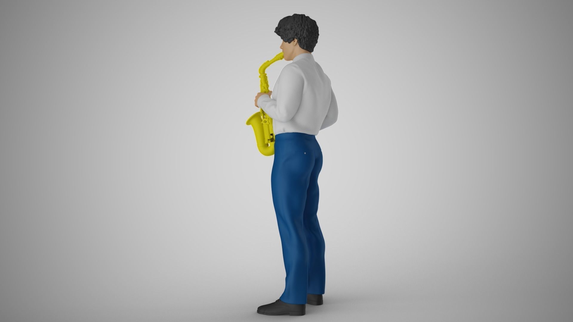Man Playing Saxophone 3D model 3D printable | CGTrader