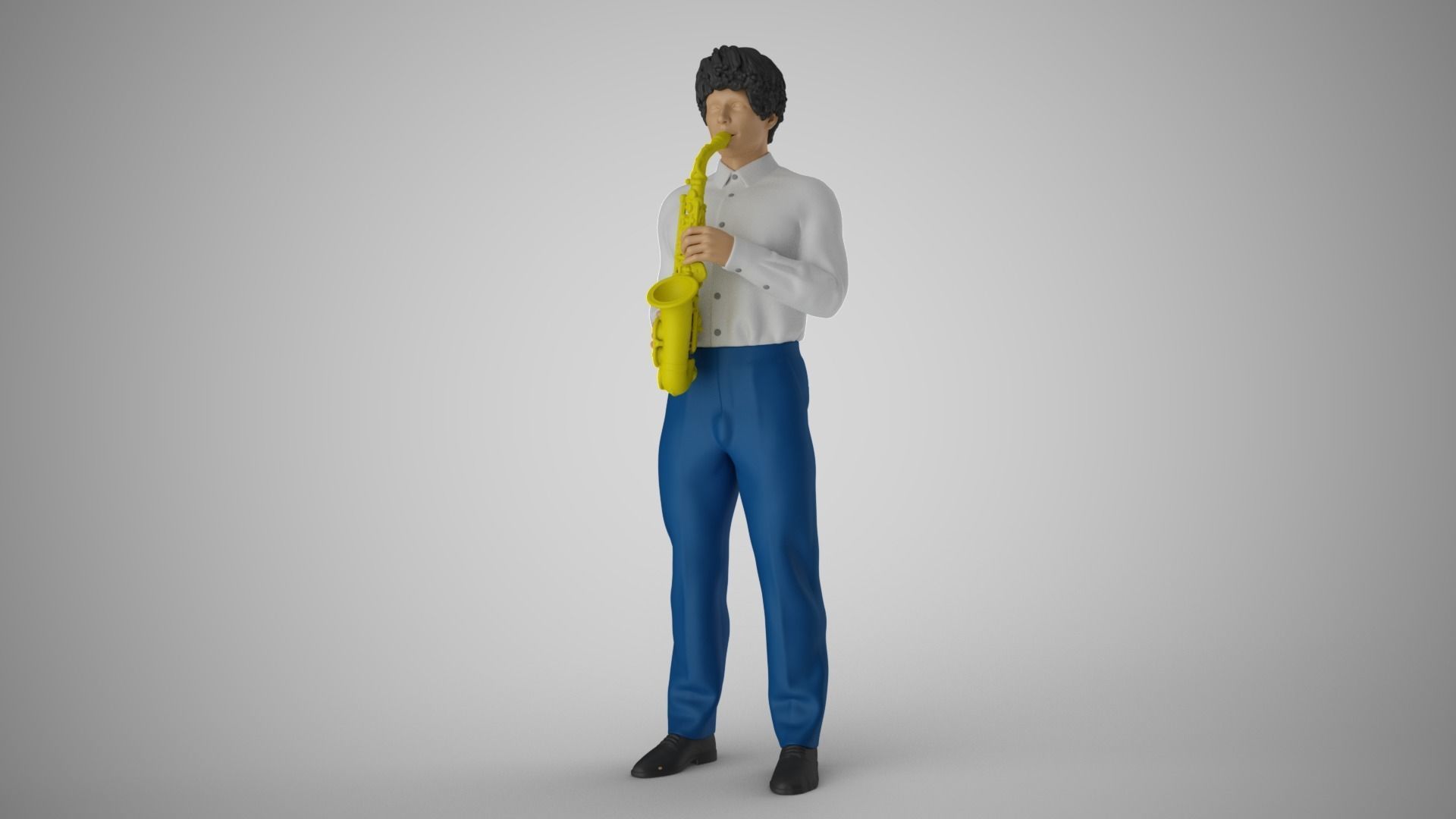 Man Playing Saxophone 3D model 3D printable | CGTrader