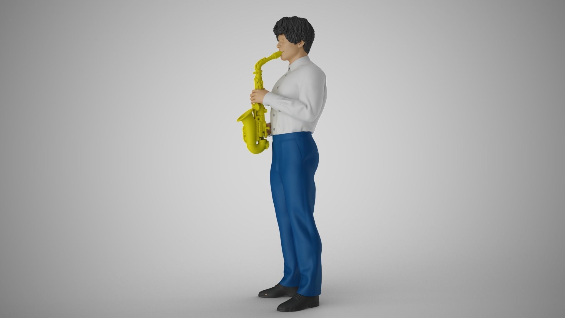 Man Playing Saxophone 3D model 3D printable | CGTrader