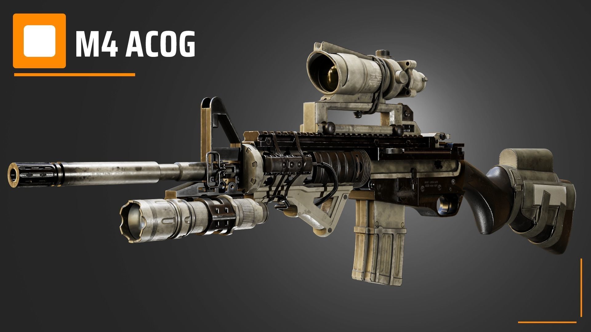 M4 Acog 3D model | CGTrader