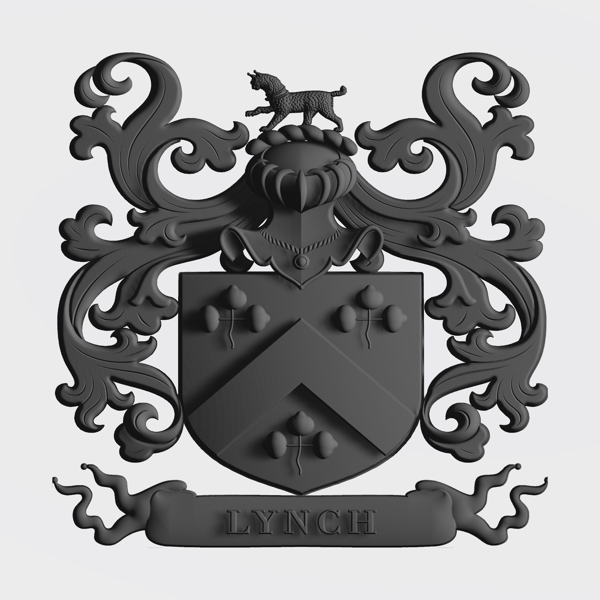Lynch Family Crest - 3d Model Download 3D model 3D printable | CGTrader