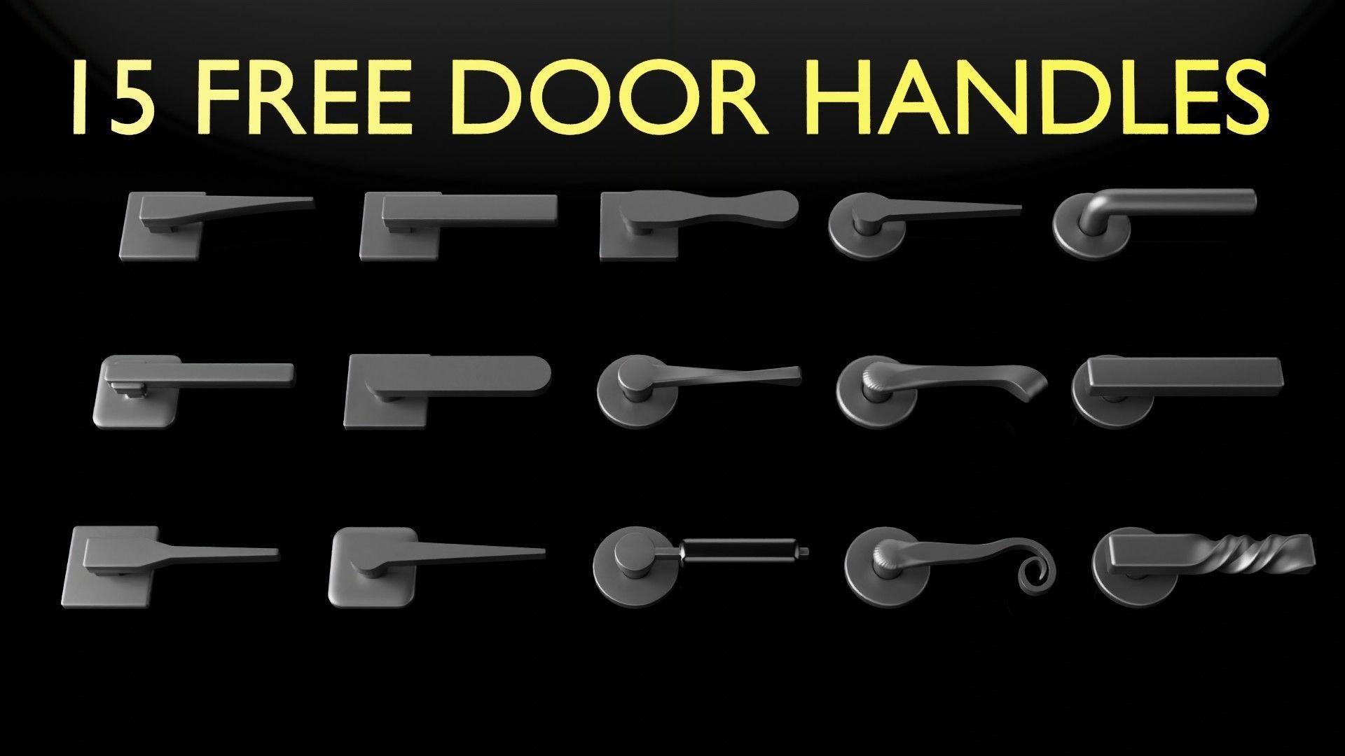 Door Handles Collection 3D models free 3D model | CGTrader