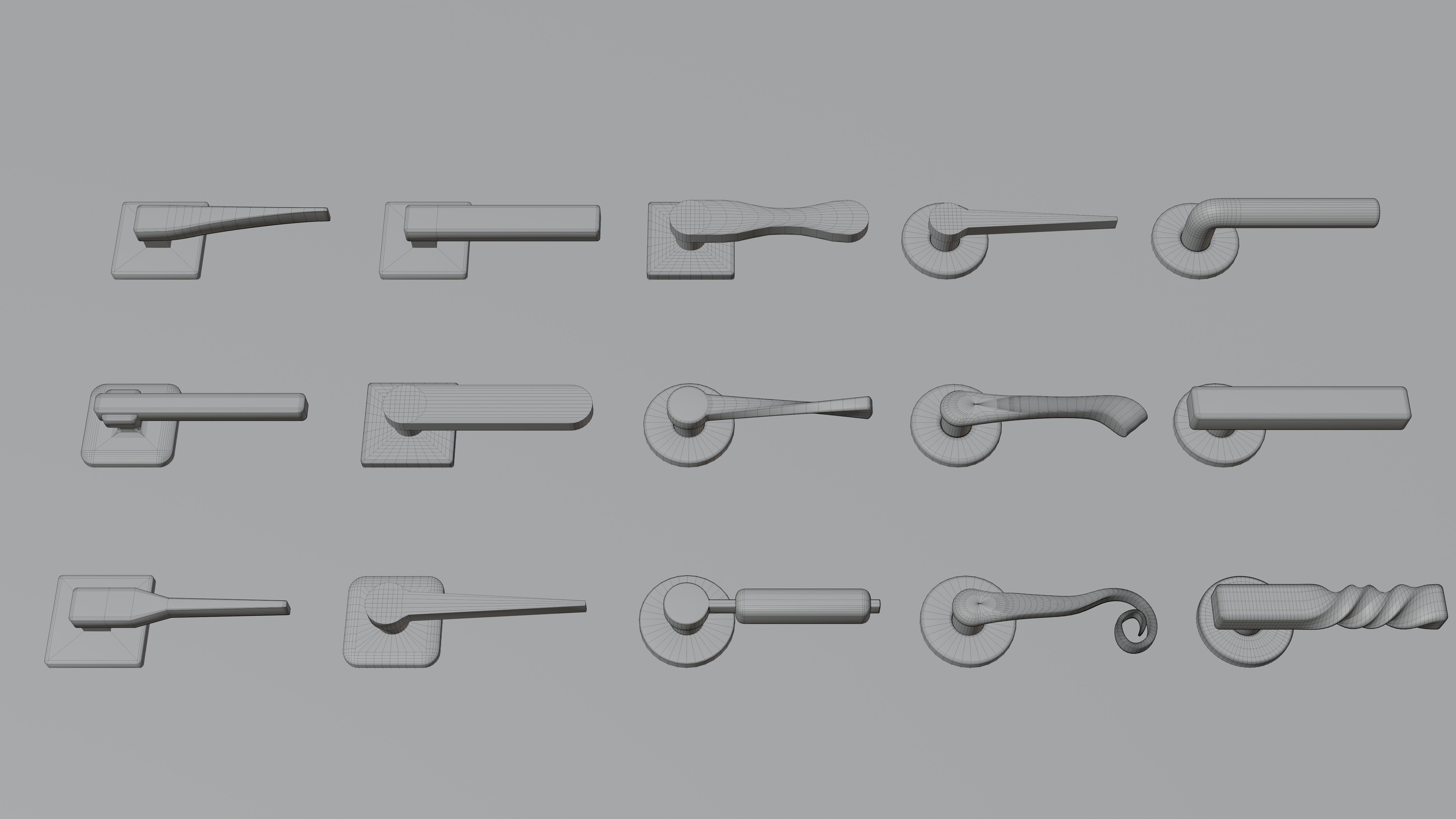 Door Handles Collection 3D models free 3D model | CGTrader